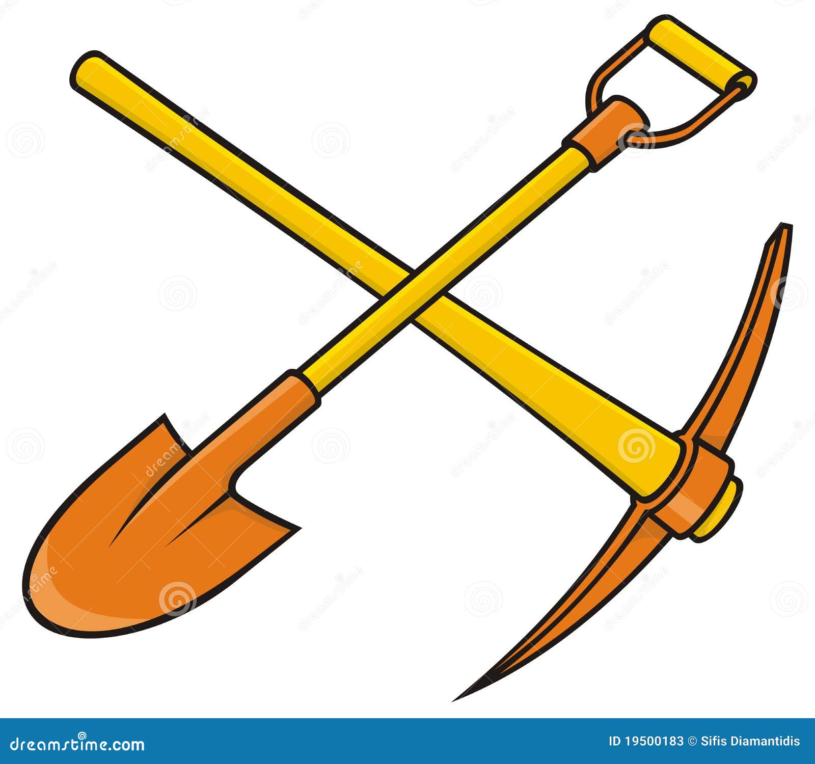 Pioche et pelle illustration de vecteur. Illustration du graphisme ...