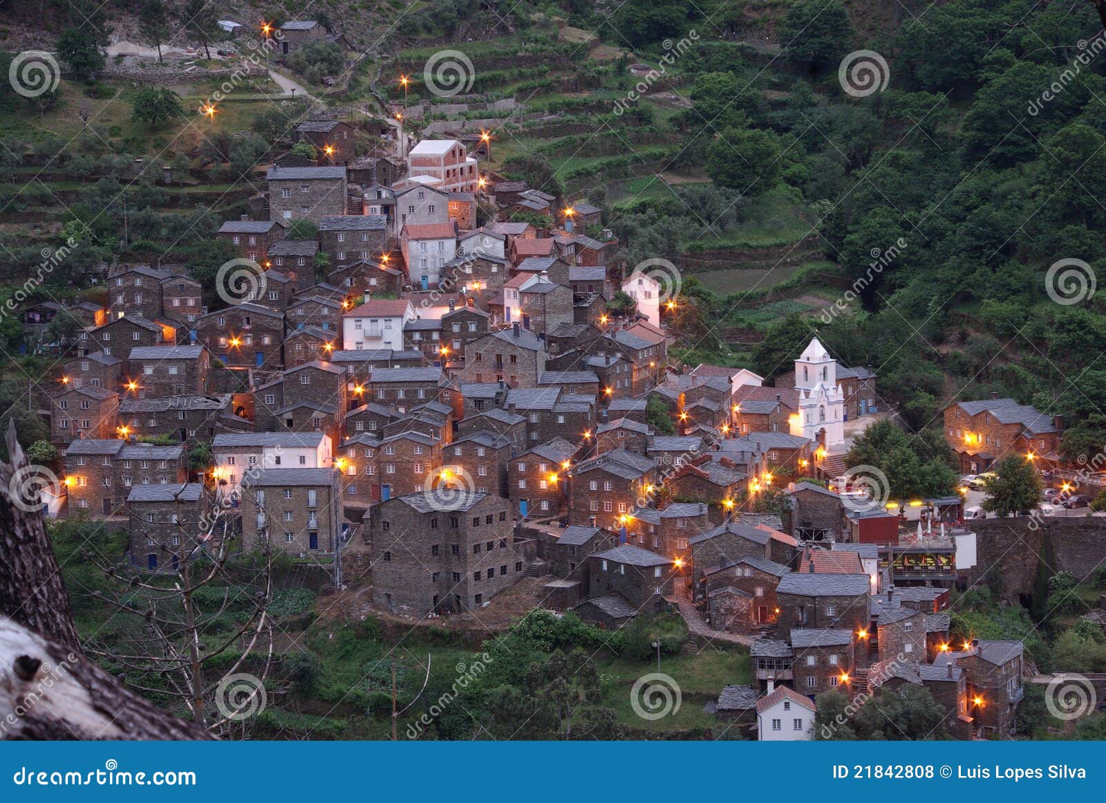 Piodao at nightfall stock photo. Image of nature, background - 21842808