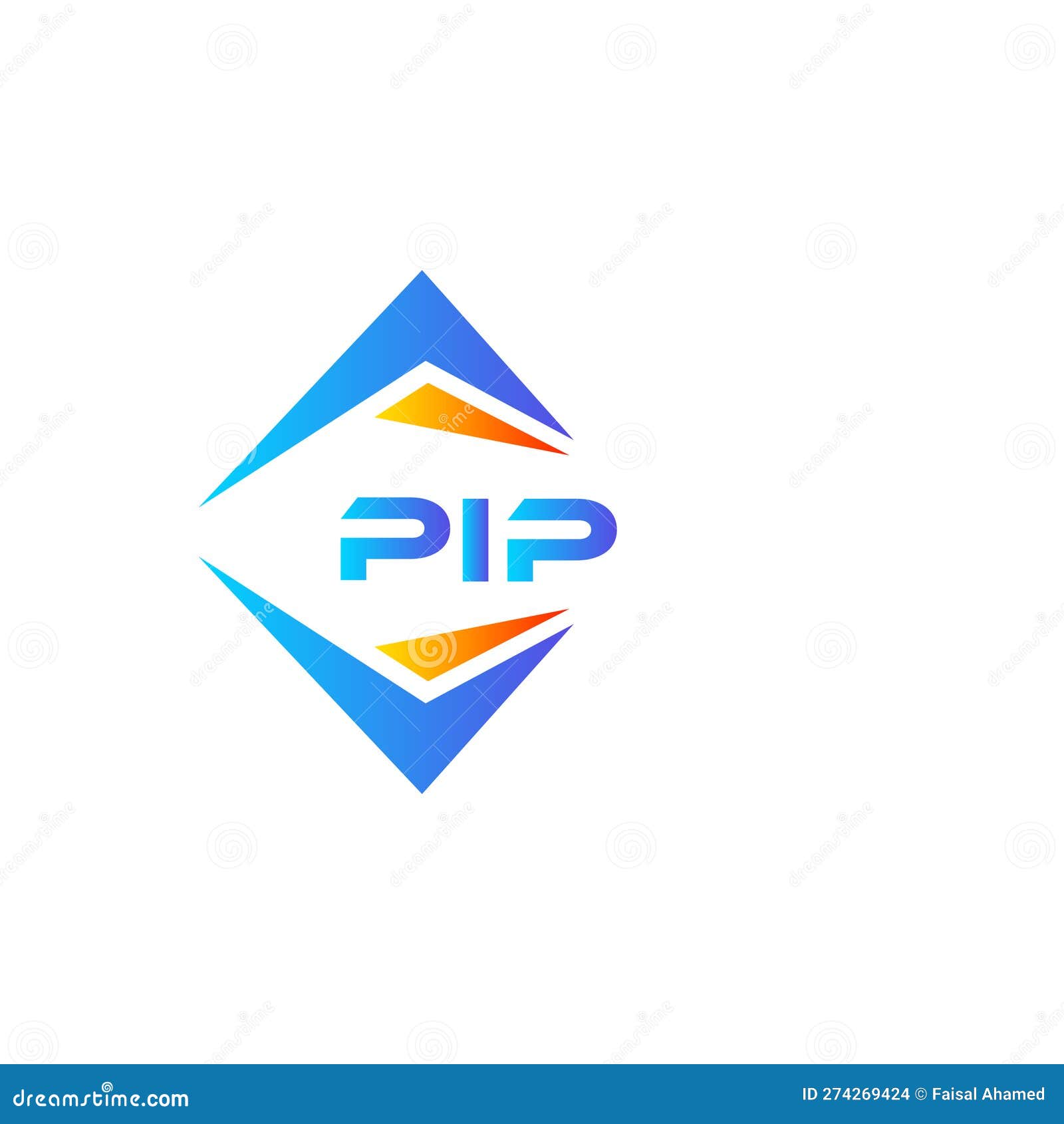 PIP Abstract Technology Logo Design on White Background. PIP Creative ...
