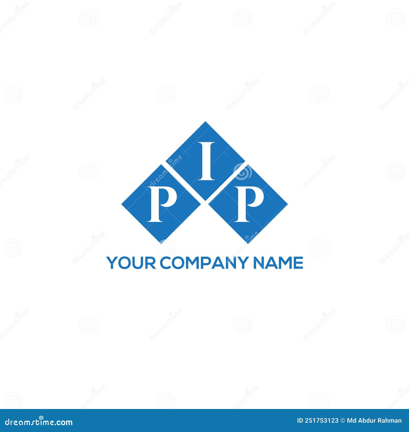PIP Letter Logo Design on WHITE Background. PIP Creative Initials ...