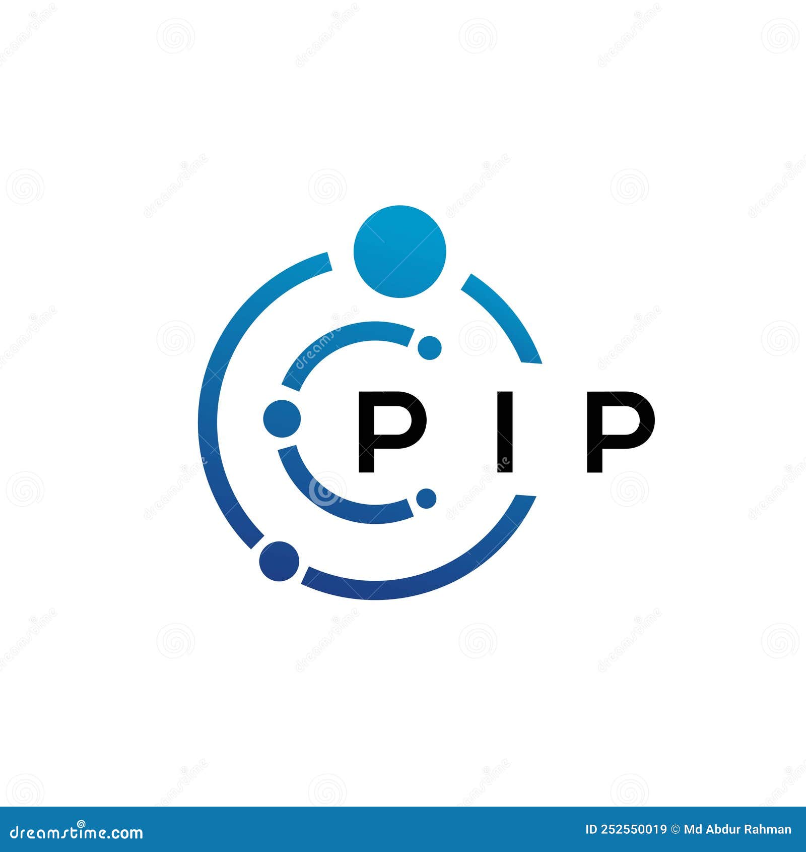 PIP Letter Technology Logo Design on White Background. PIP Creative ...