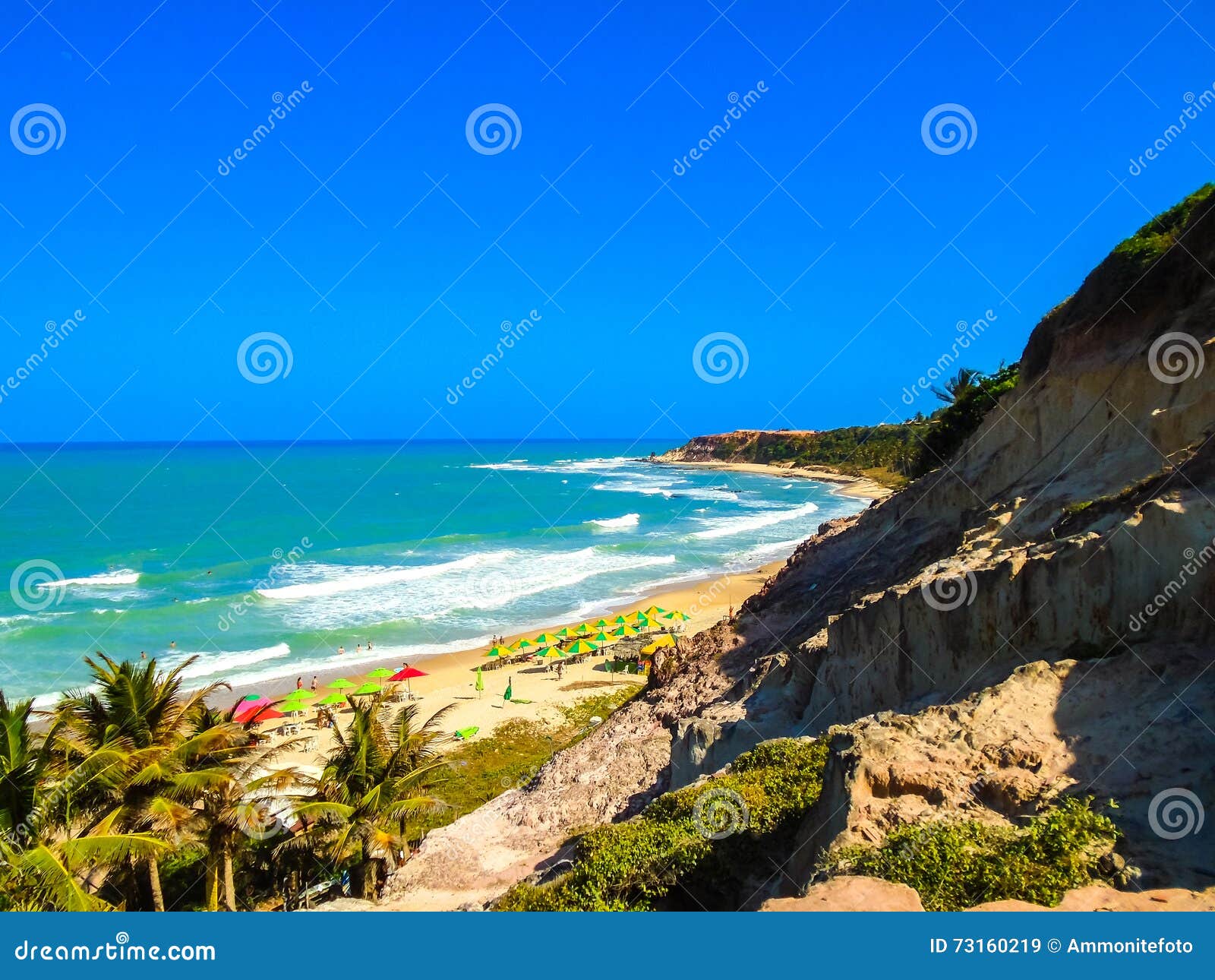 Pipa Beach in Brazil stock image. Image of scenery, wave - 73160219