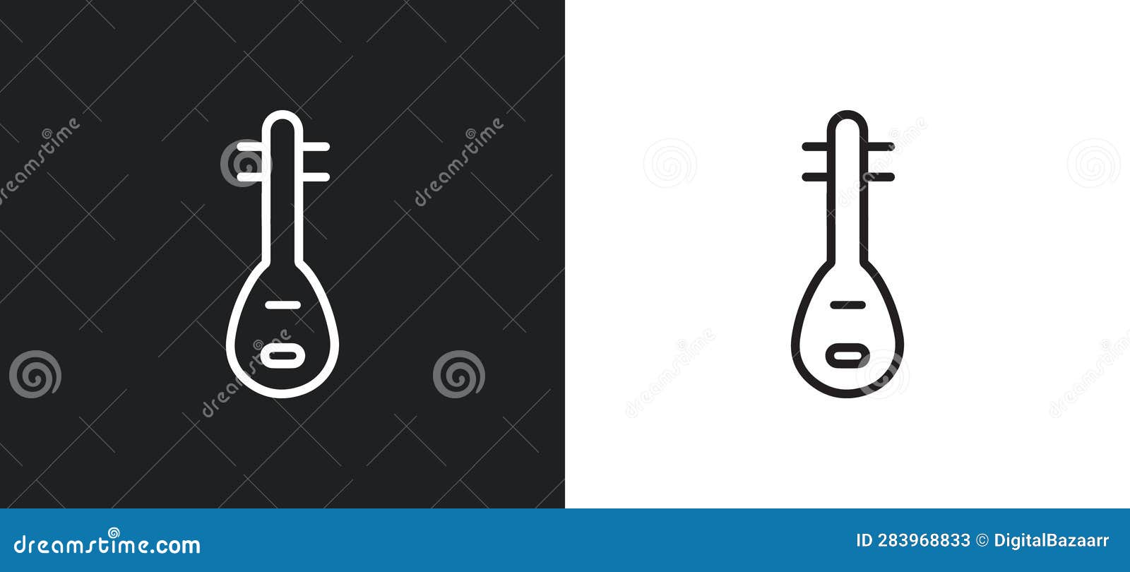 Pipa Outline Icon in White and Black Colors. Pipa Flat Vector Icon from ...