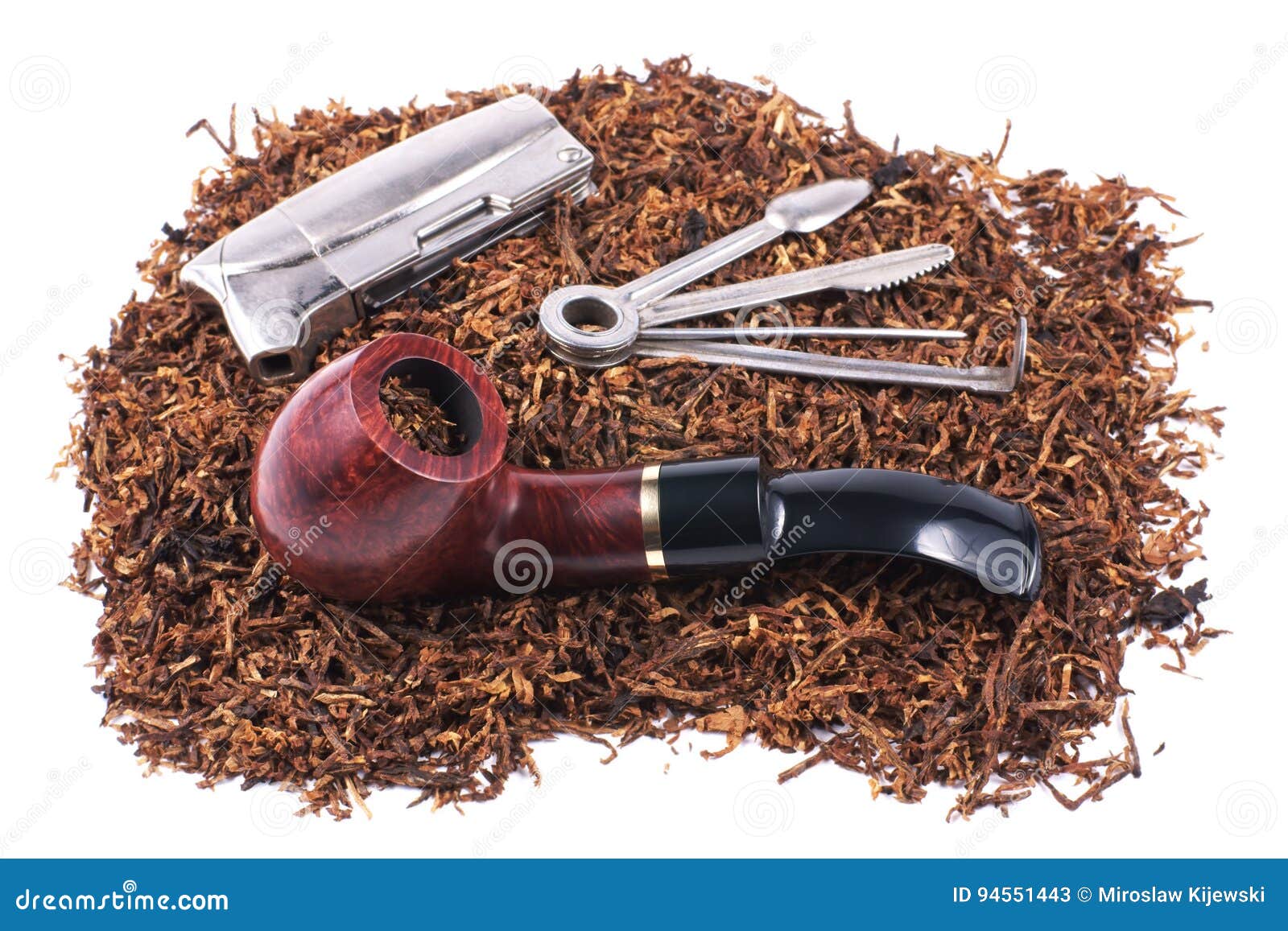 Pipe, Accessory and Tobacco Isolated on White Stock Image - Image of ...