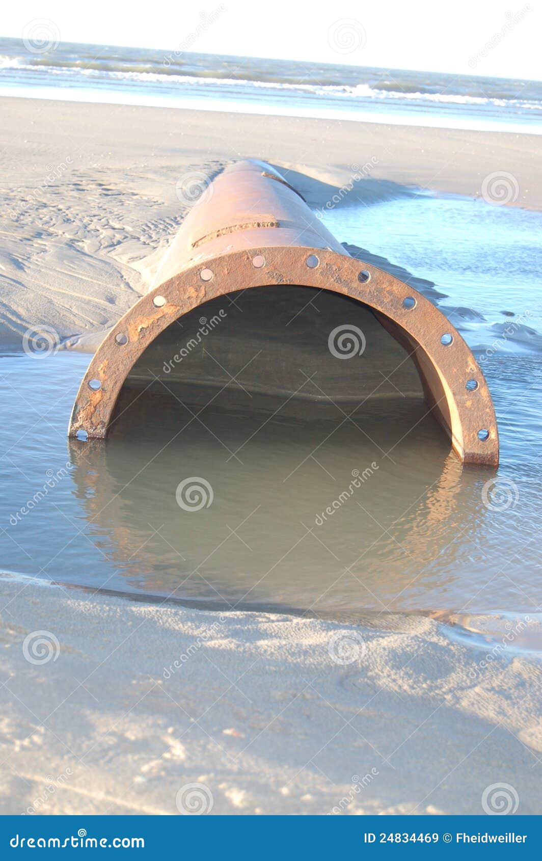 Pipe at the beach stock image. Image of beach, kijkduin - 24834469