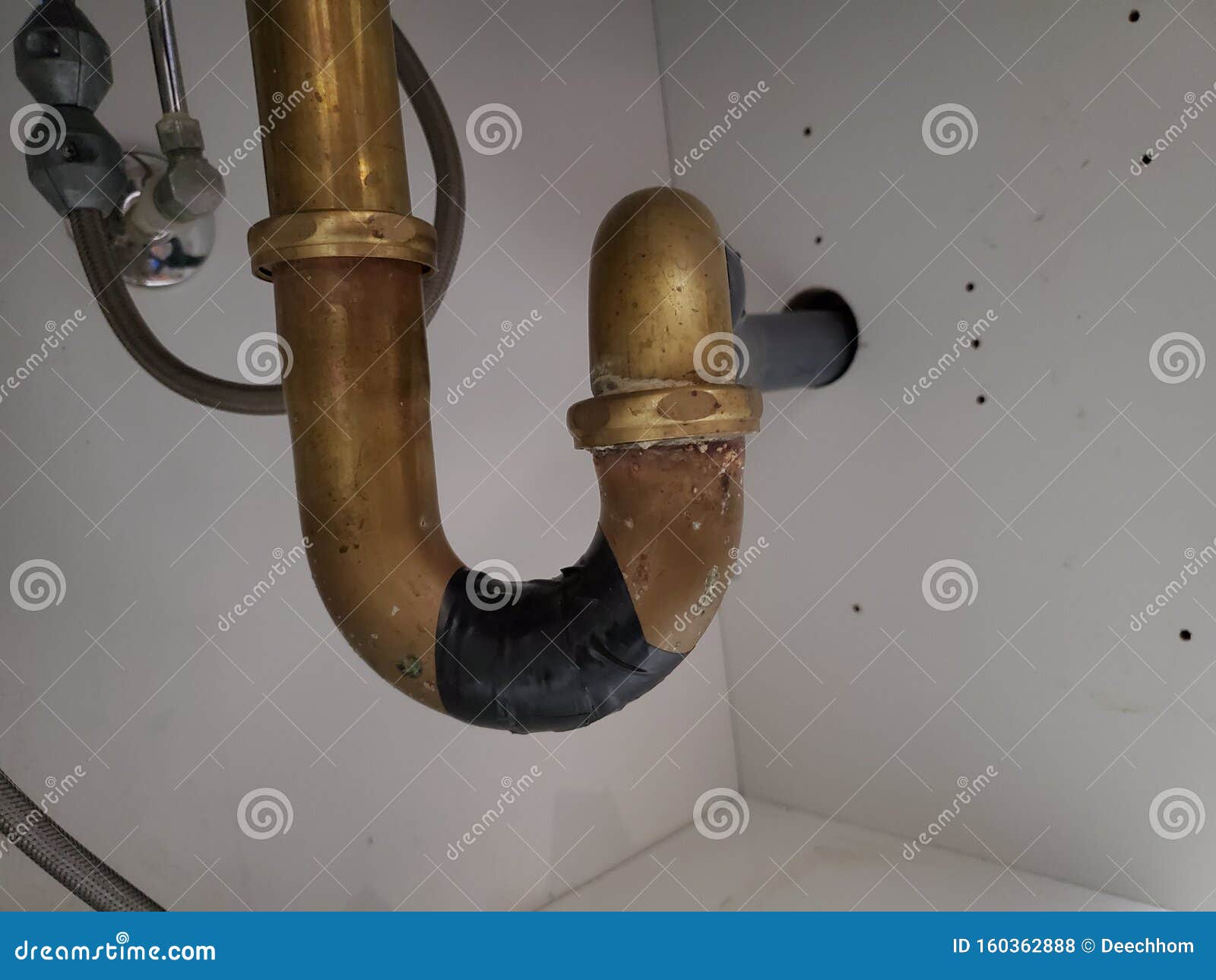 Pipe broken at the bottom stock photo. Image of metal - 160362888