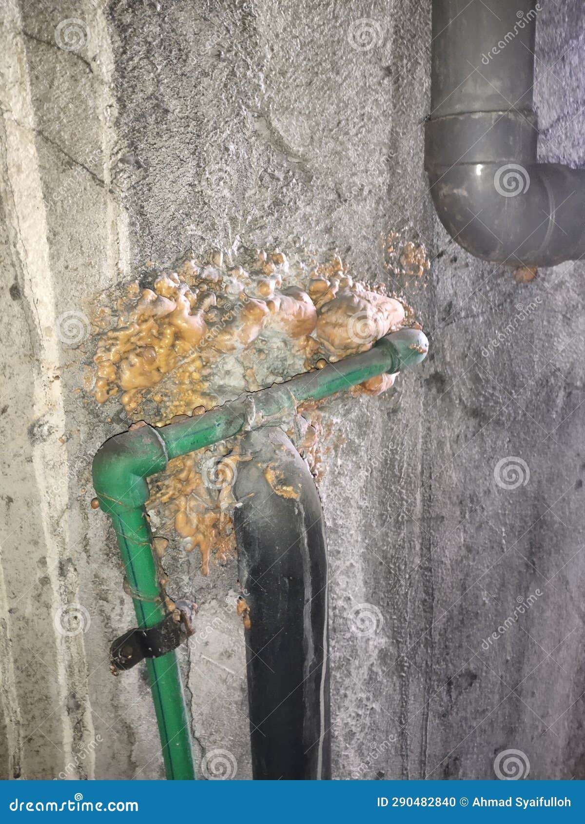 Pipe Broken Installation in Building Stock Photo - Image of pipe ...