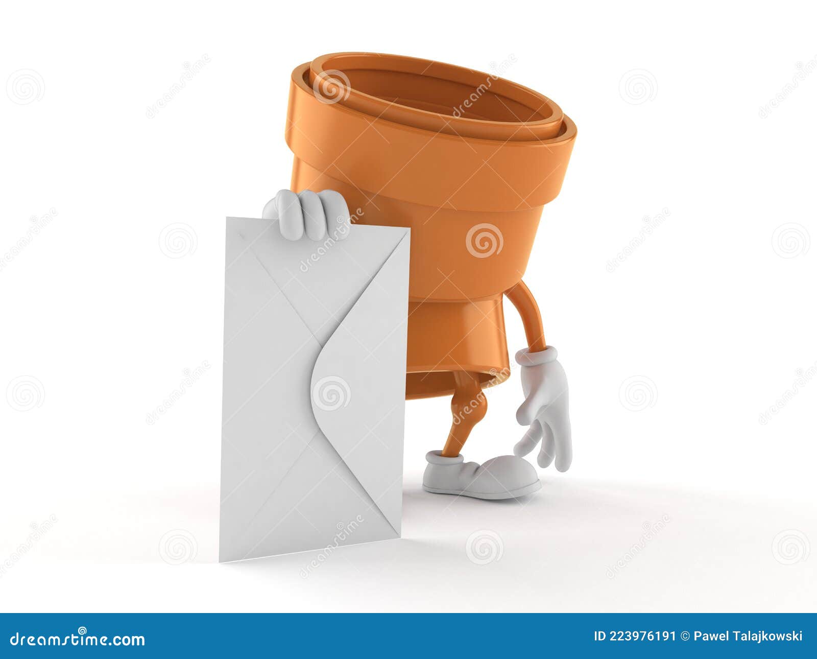 Pipe Character with Envelope Stock Illustration - Illustration of tube ...