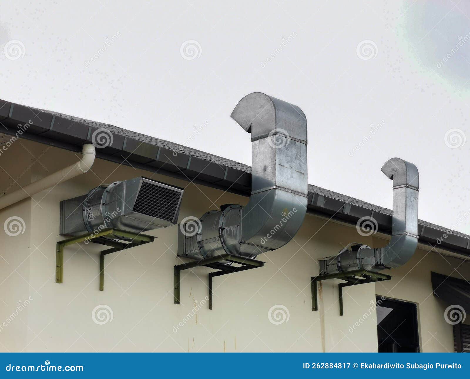 Pipe Chimney on the Outside Wall of Restaurant Kitchen. Stock Image ...