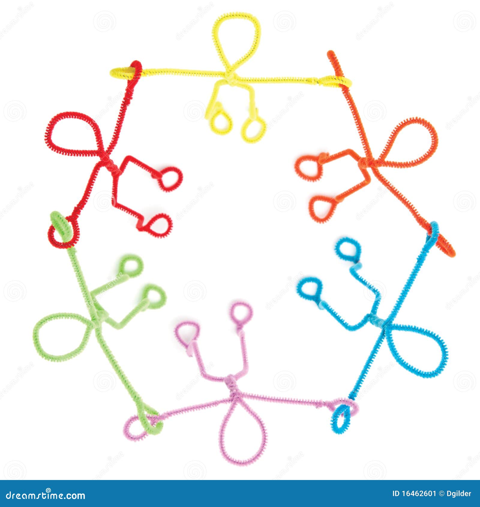 Pipe Cleaner Figures Holding Hands in Circle Stock Image - Image of ...