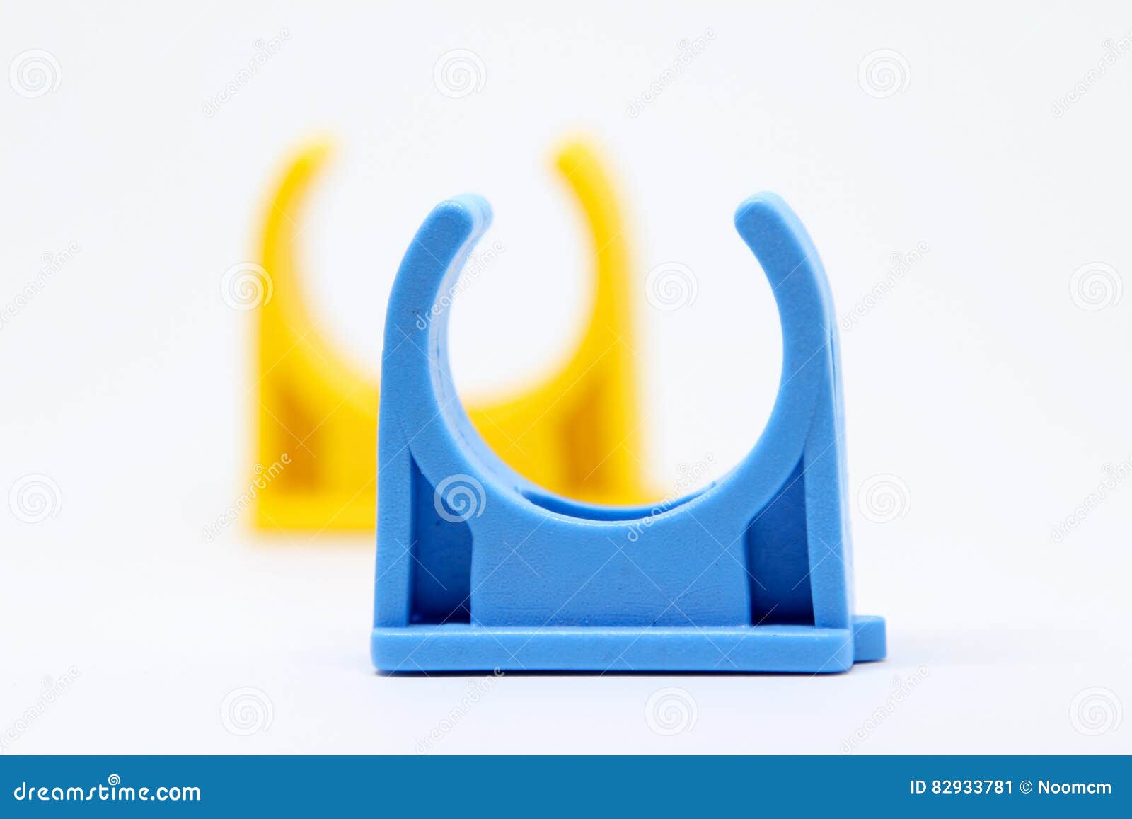 Pipe clip stock image. Image of object, blue, white, installing - 82933781