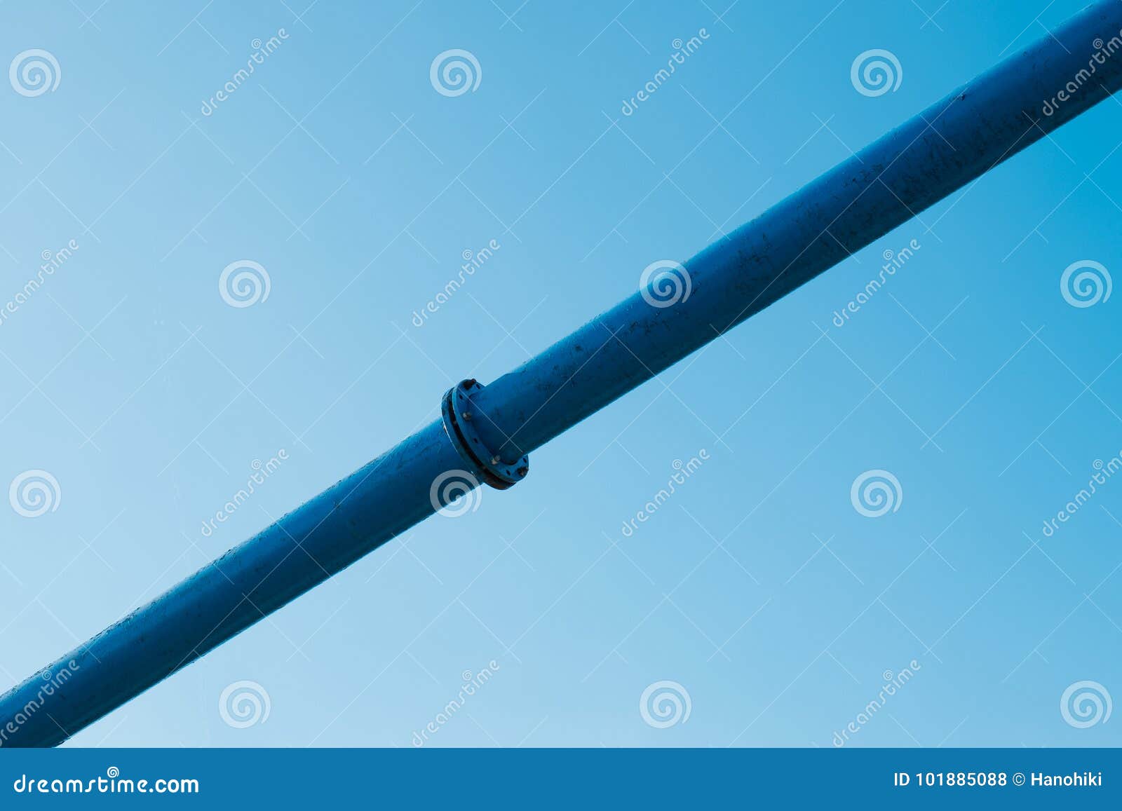 Pipe Connection, Connected Blue Water Pipeline Stock Photo - Image of ...
