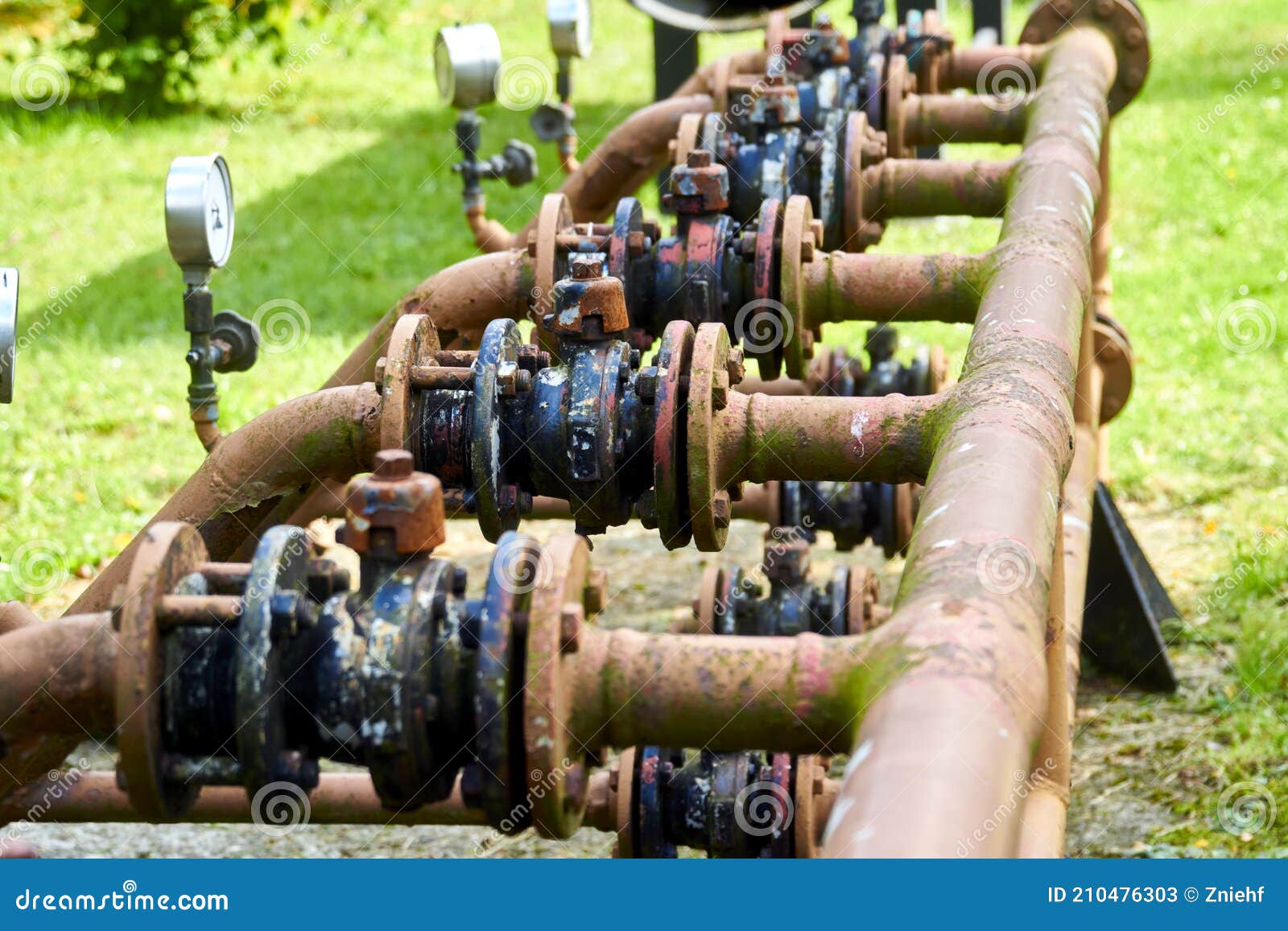 Pipe Connection with Several Iron Fittings Stock Image - Image of ...