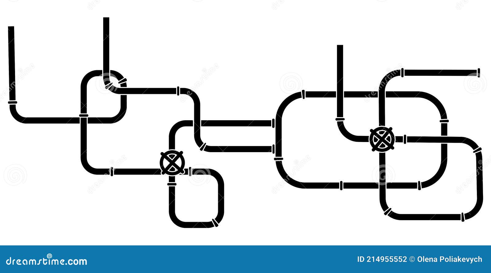 Pipe Connections. Seamless Pattern. Vector Set. Metallic Pattern Stock ...