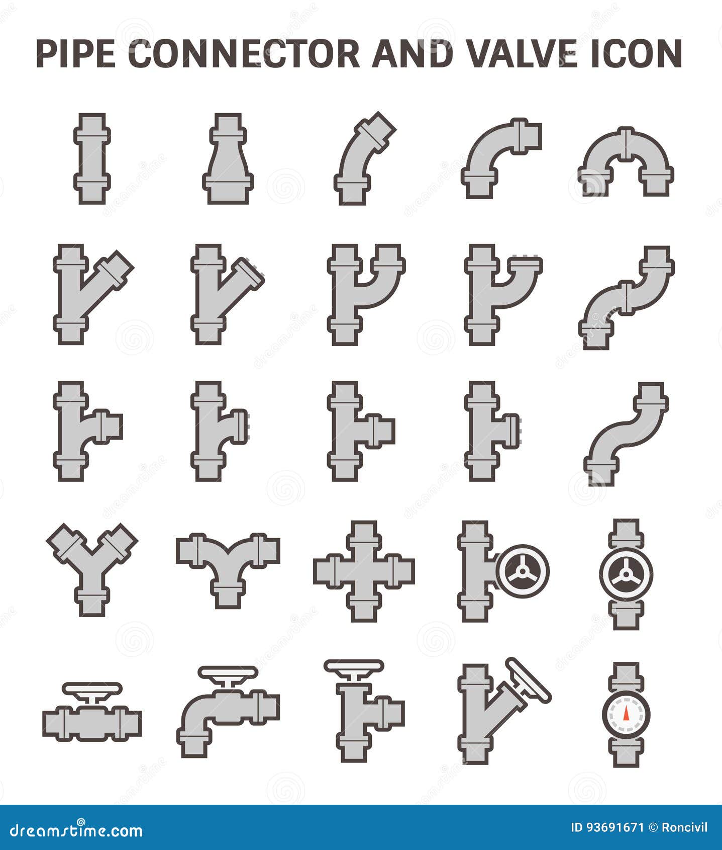 Pipe connector icon stock vector. Illustration of engineering - 93691671