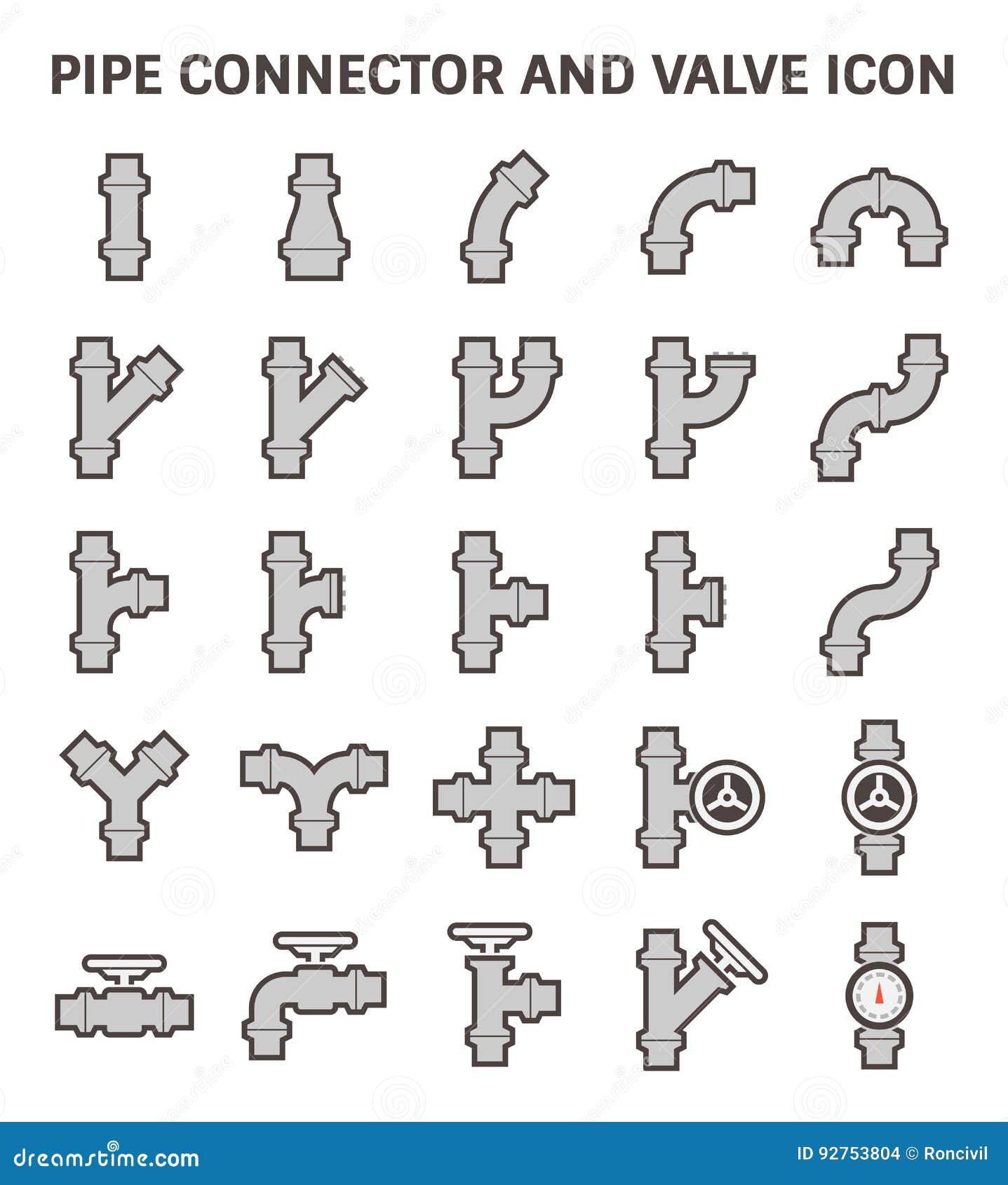 Pipe connector icon stock vector. Illustration of design - 92753804