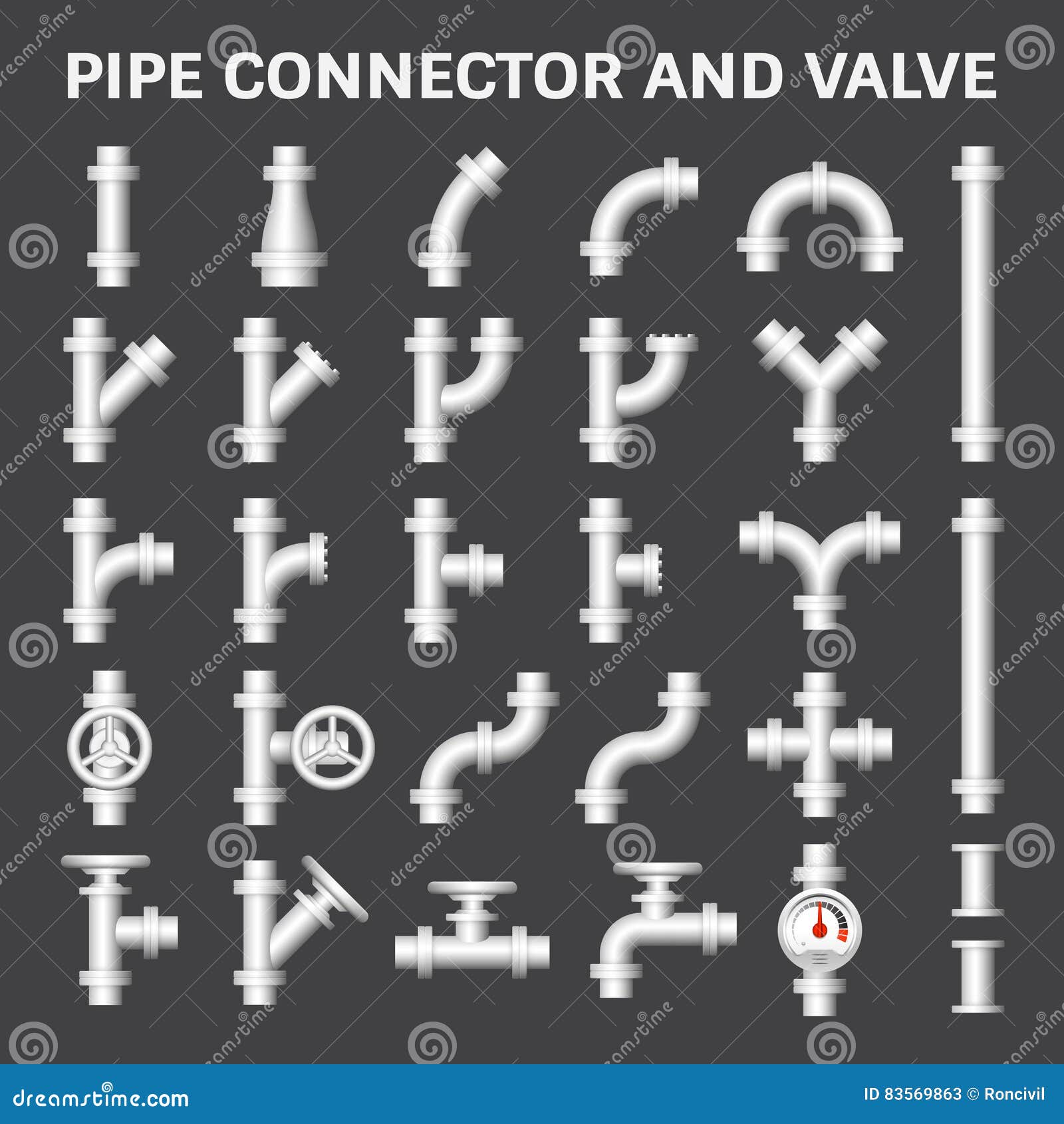 Pipe connector vector stock vector. Illustration of engineering - 83569863