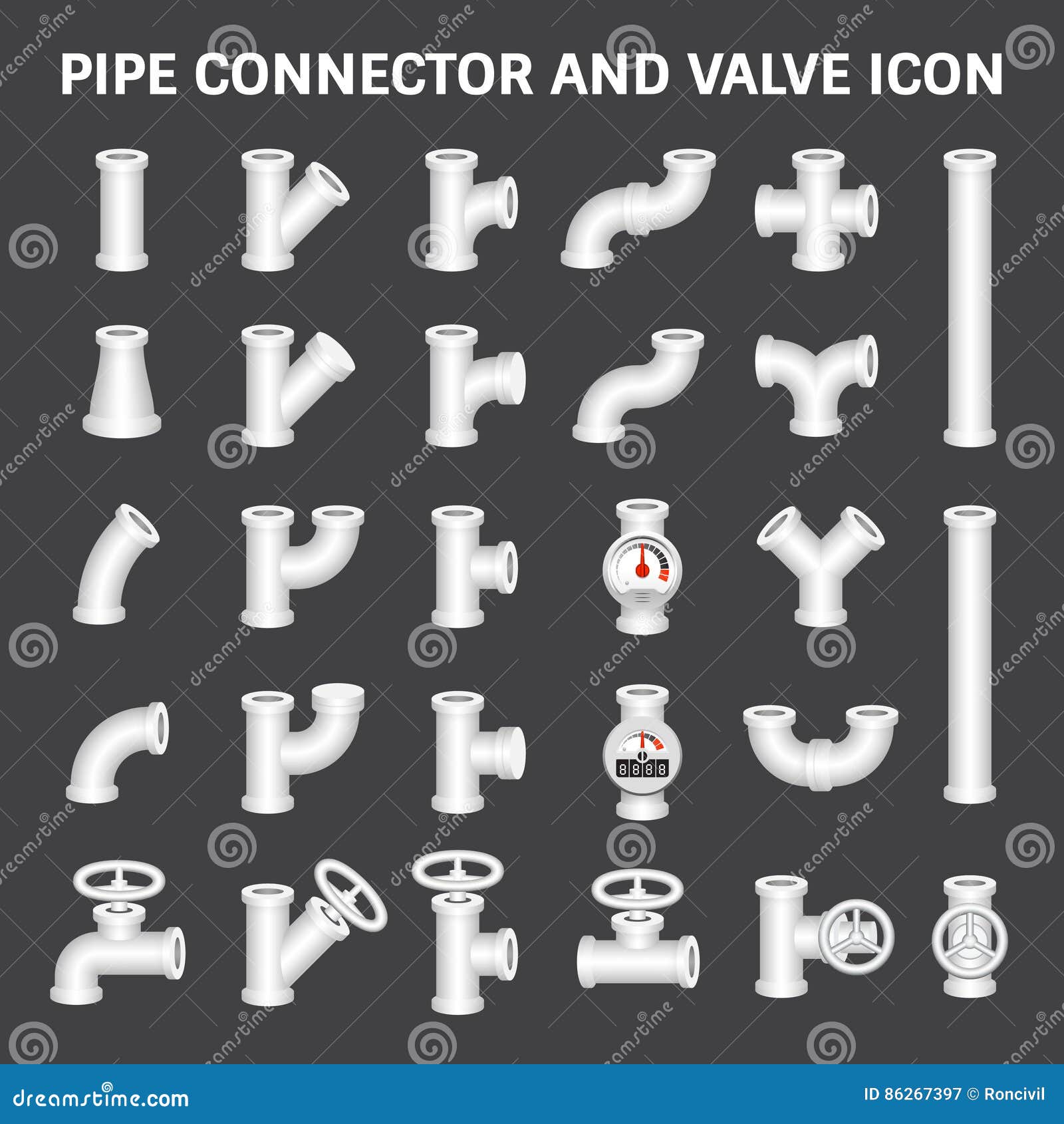 Pipe connector vector stock vector. Illustration of industrial - 86267397