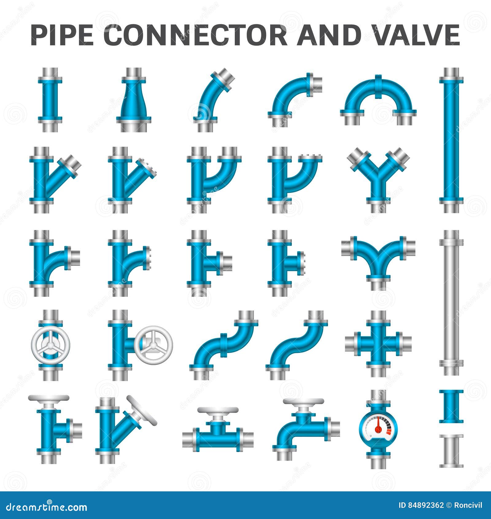 Pipe Connector Vector stock vector. Illustration of pipeline - 84892362