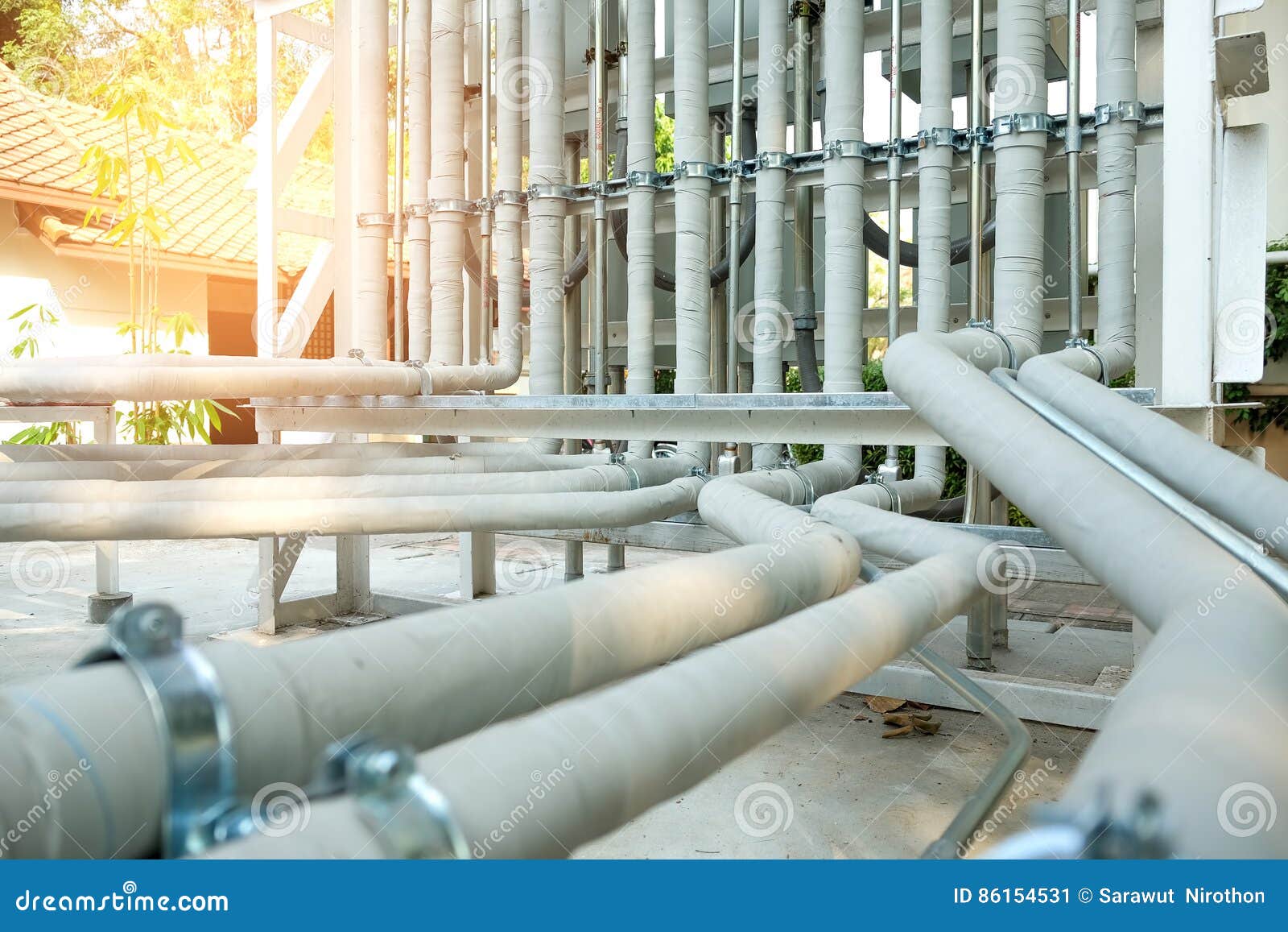Pipe cooling system. stock image. Image of control, refrigeration ...