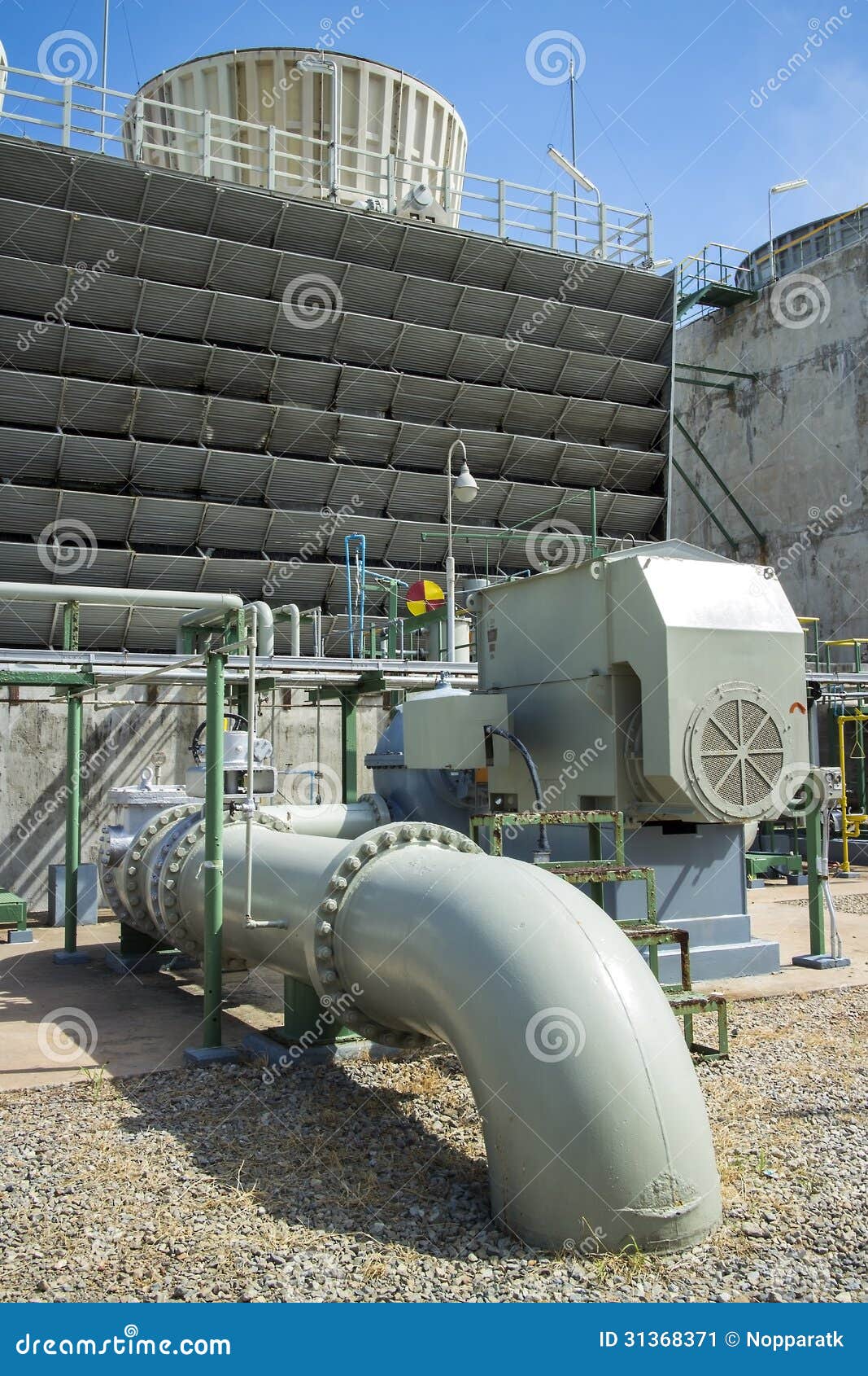 Pipe and Cooling Tower stock image. Image of electric - 31368371