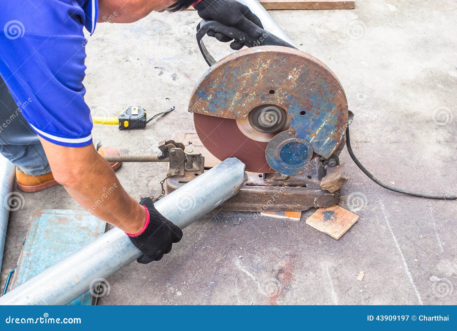 Pipe Cutting stock image. Image of fire, mechanic, machine - 43909197