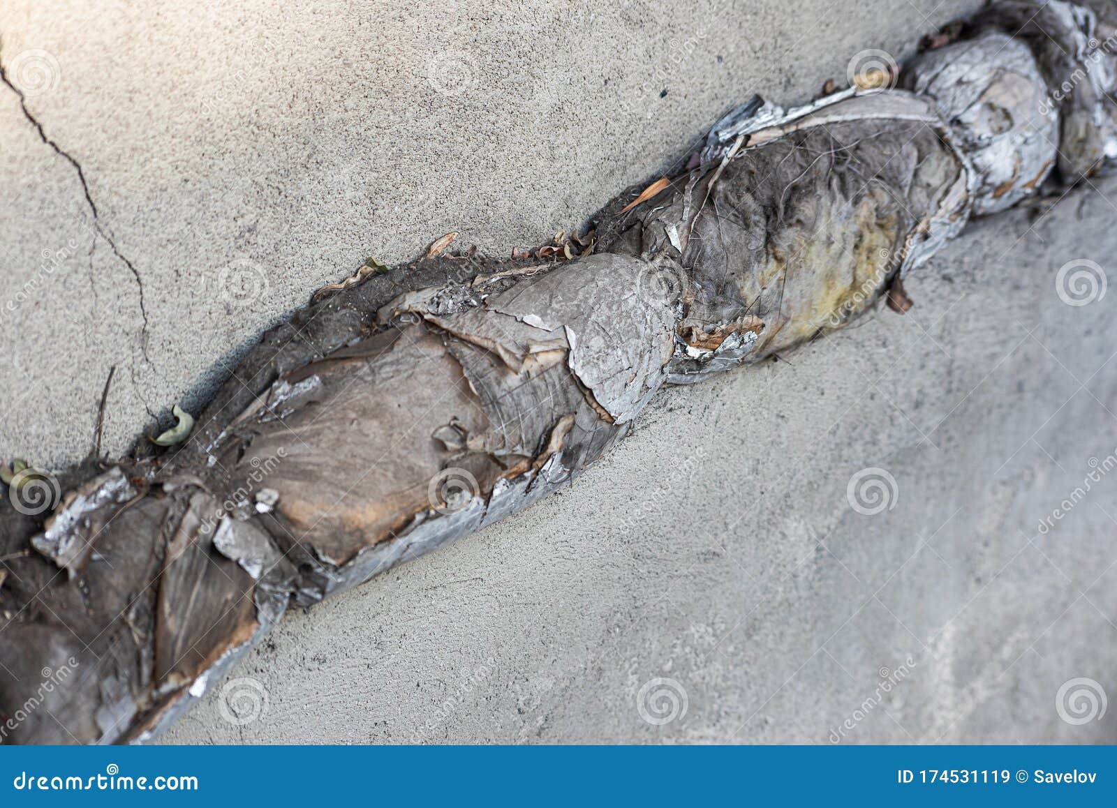 Pipe with Damaged Warm Insulation in the Wall of the Building Stock ...
