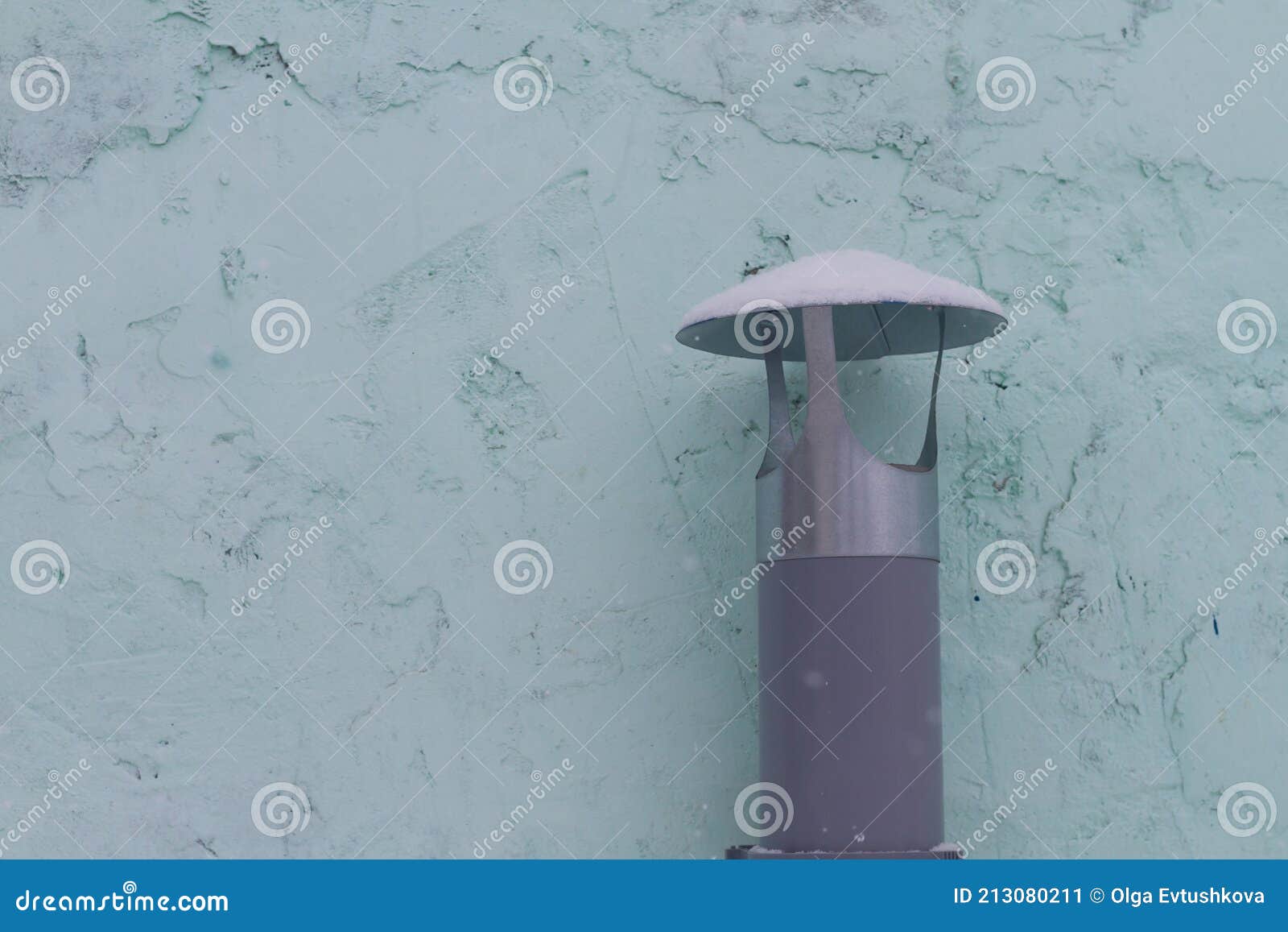 Pipe for Extraction from the Basement of the House in Winter in the ...