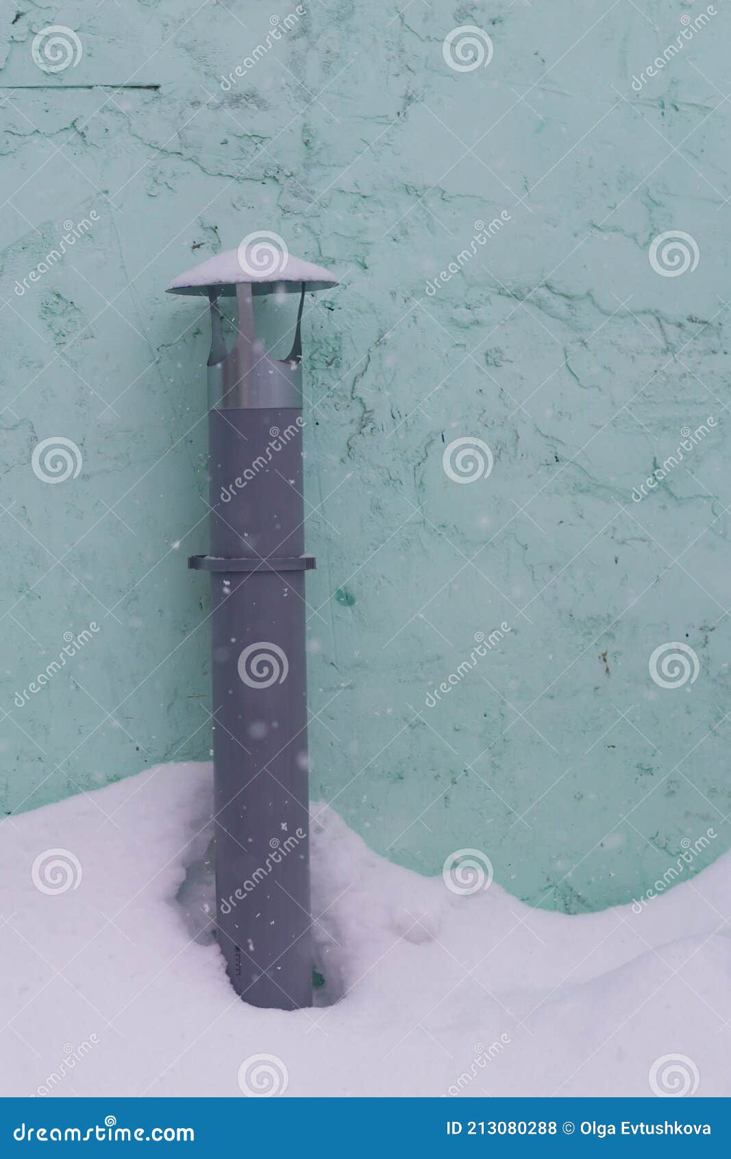 Pipe for Extraction from the Basement of the House in Winter in the ...