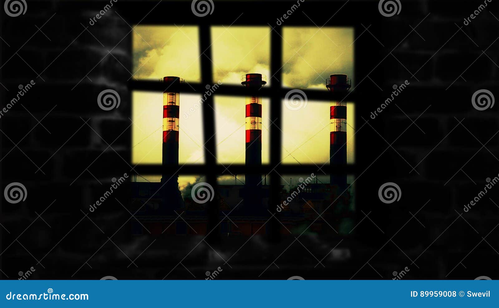 Pipe Factory Outside the Window. Industrial View from the Window Stock ...