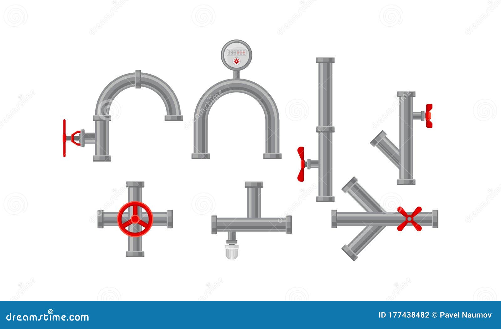 Pipe Fitting Or Adapters With Valves Isolated On White Background ...