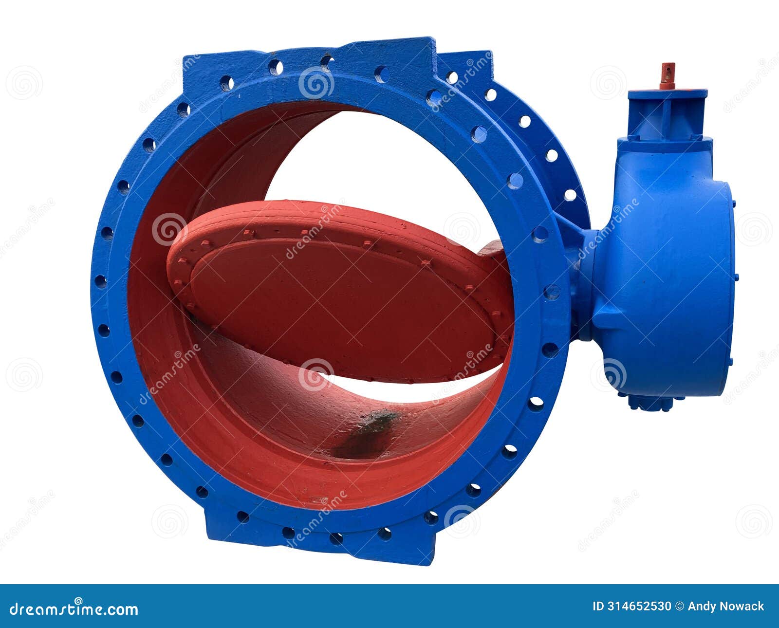 Pipe Flap 1000mm Half Open Isolated Stock Photo - Image of actuator ...