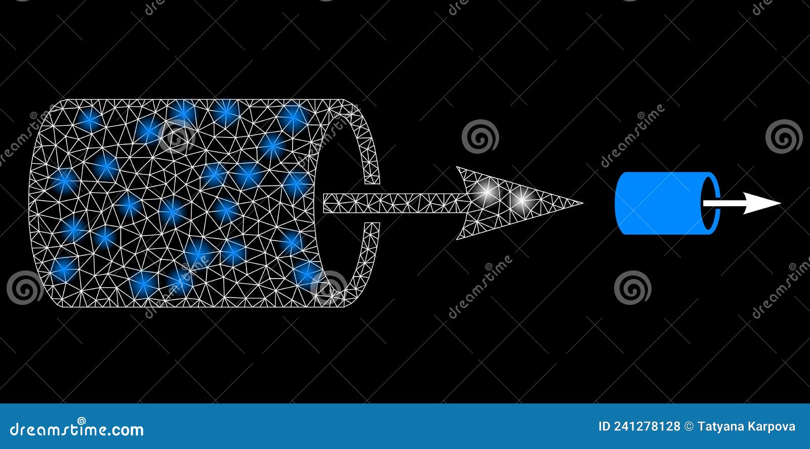 Pipe Flow Direction Icon - Polygonal Mesh with Sparkles Stock Vector ...