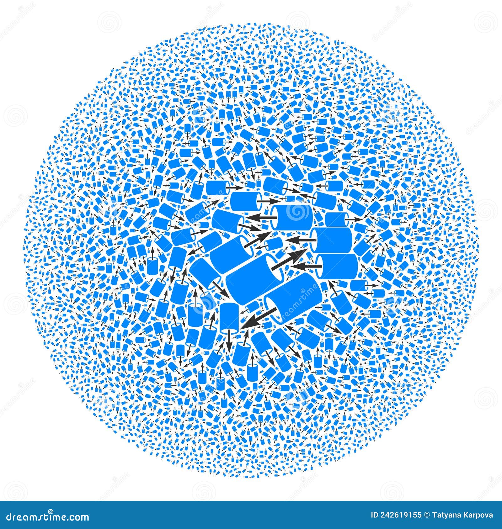 Pipe Flow Direction Icon Spheric Globula Collage Stock Vector ...