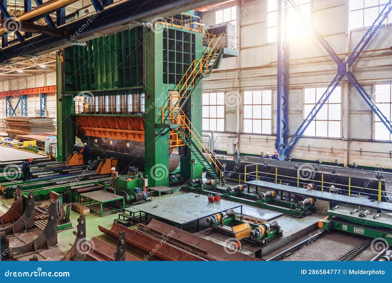 Pipe Formation by Roll Sheet Bending Machine Stock Image - Image of ...