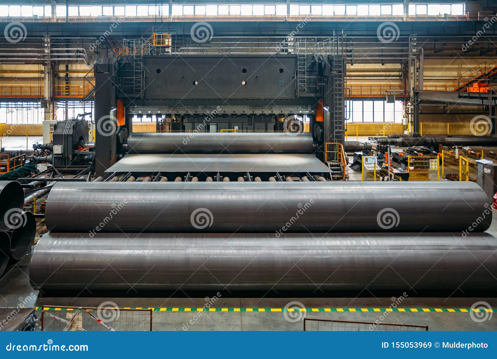 Pipe Formation by Using Roll Bending Machine Stock Image - Image of ...