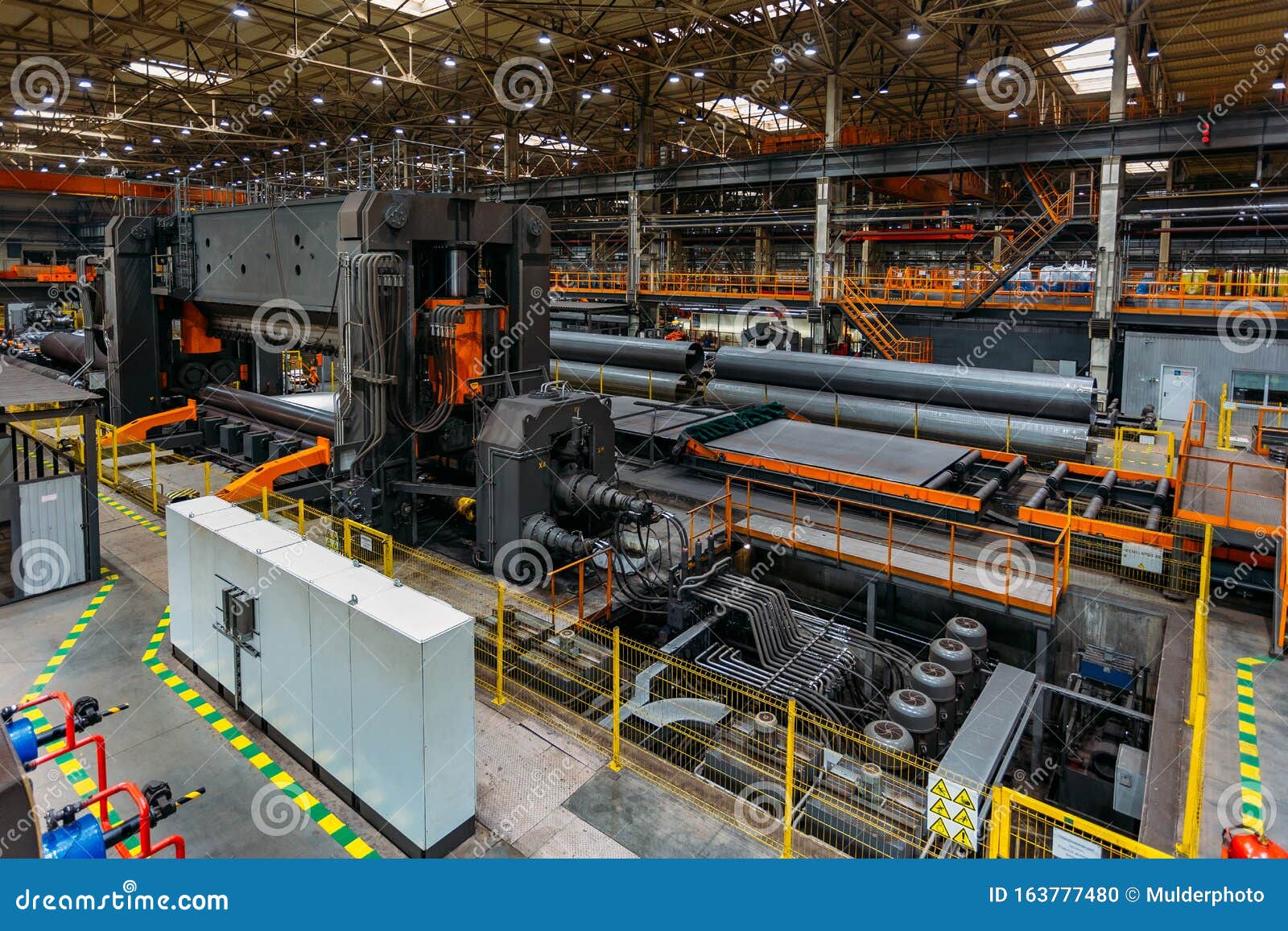 Pipe Formation by Using Roll Bending Machine Stock Photo - Image of ...