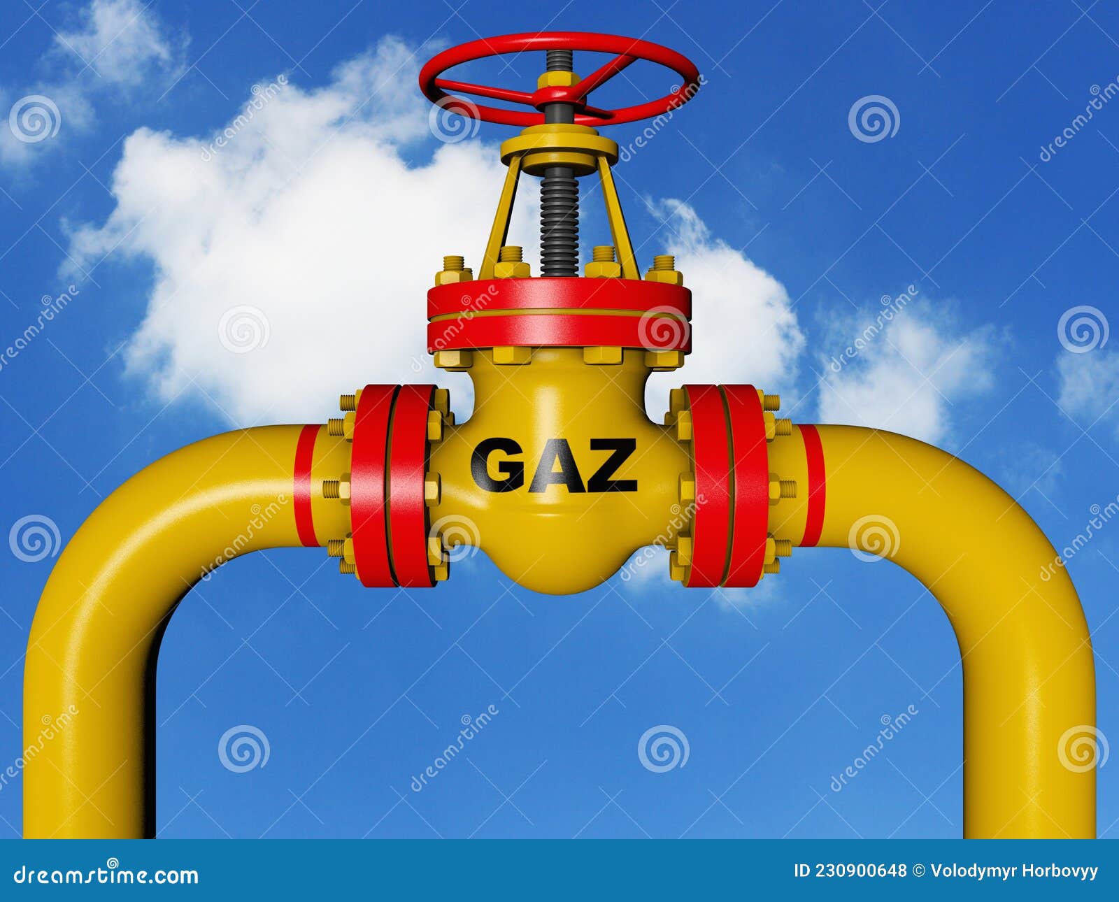 Gaz Valve. 3D Render On White Royalty-Free Stock Image | CartoonDealer ...