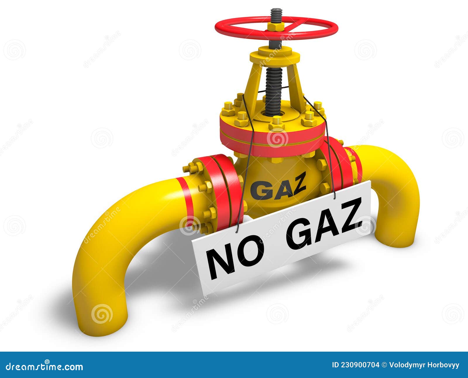 Gaz valve. 3D render stock illustration. Illustration of network ...