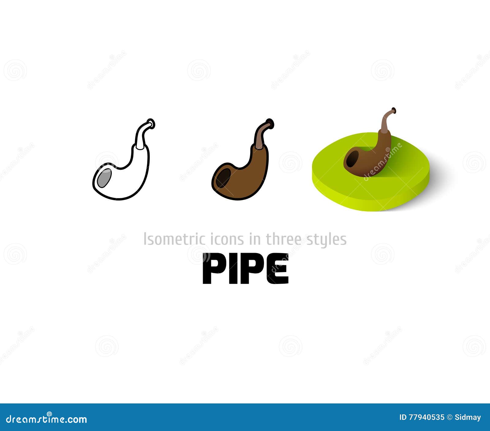 Pipe Icon in Different Style Stock Vector - Illustration of black, flat ...