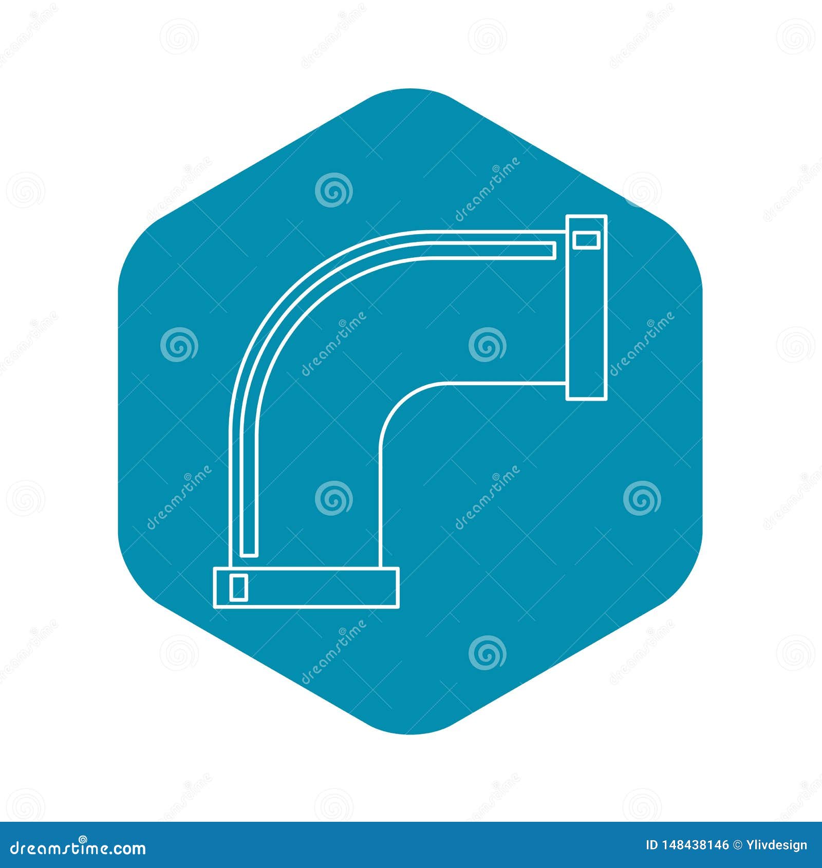 Pipe icon, outline style stock vector. Illustration of flow - 148438146
