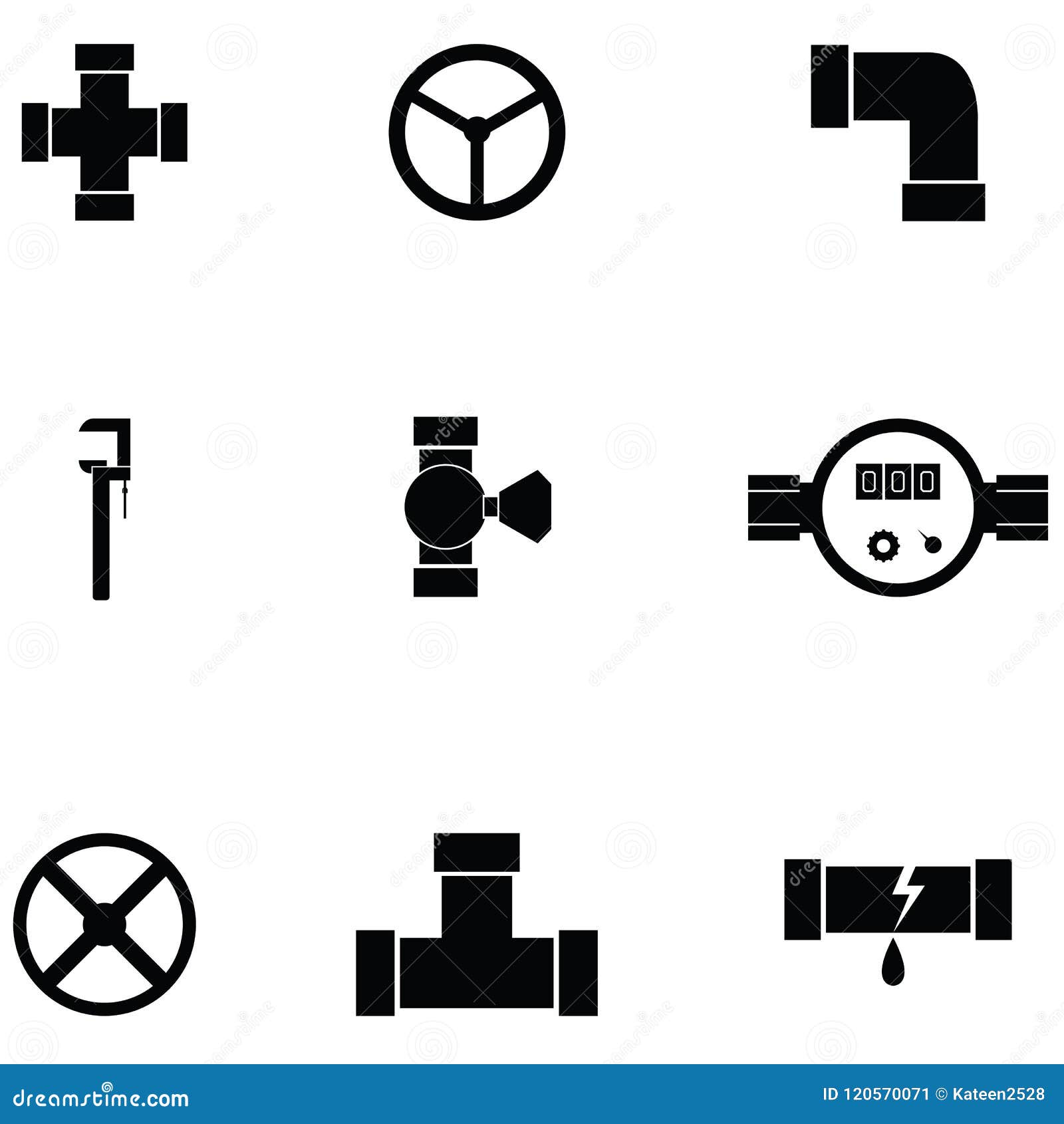 Pipe icon set stock vector. Illustration of tube, construction - 120570071