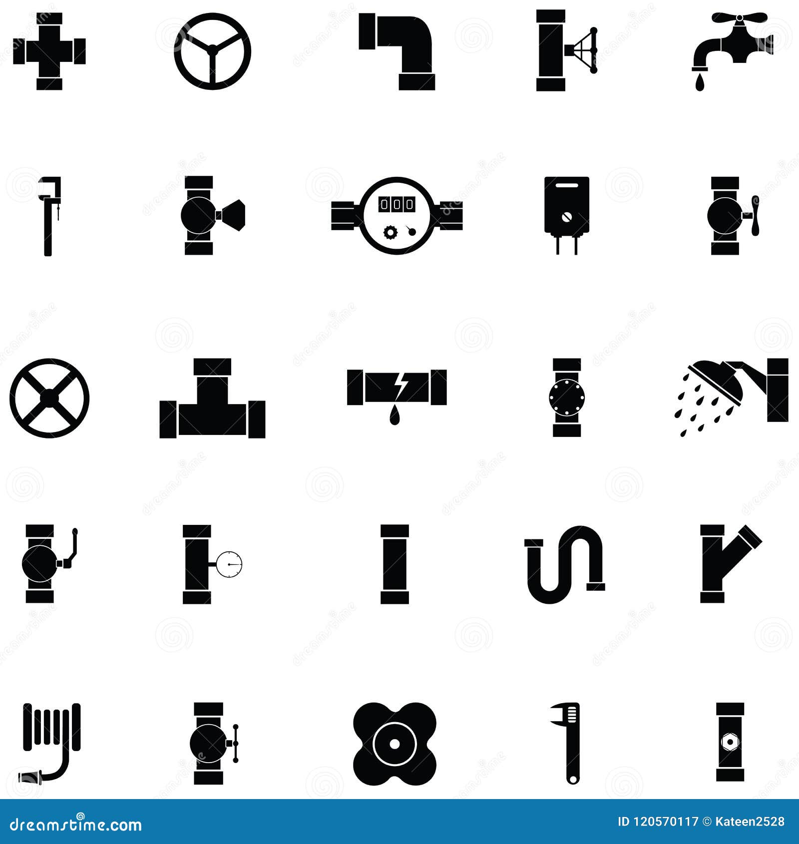 Pipe icon set stock vector. Illustration of steel, icon - 120570117