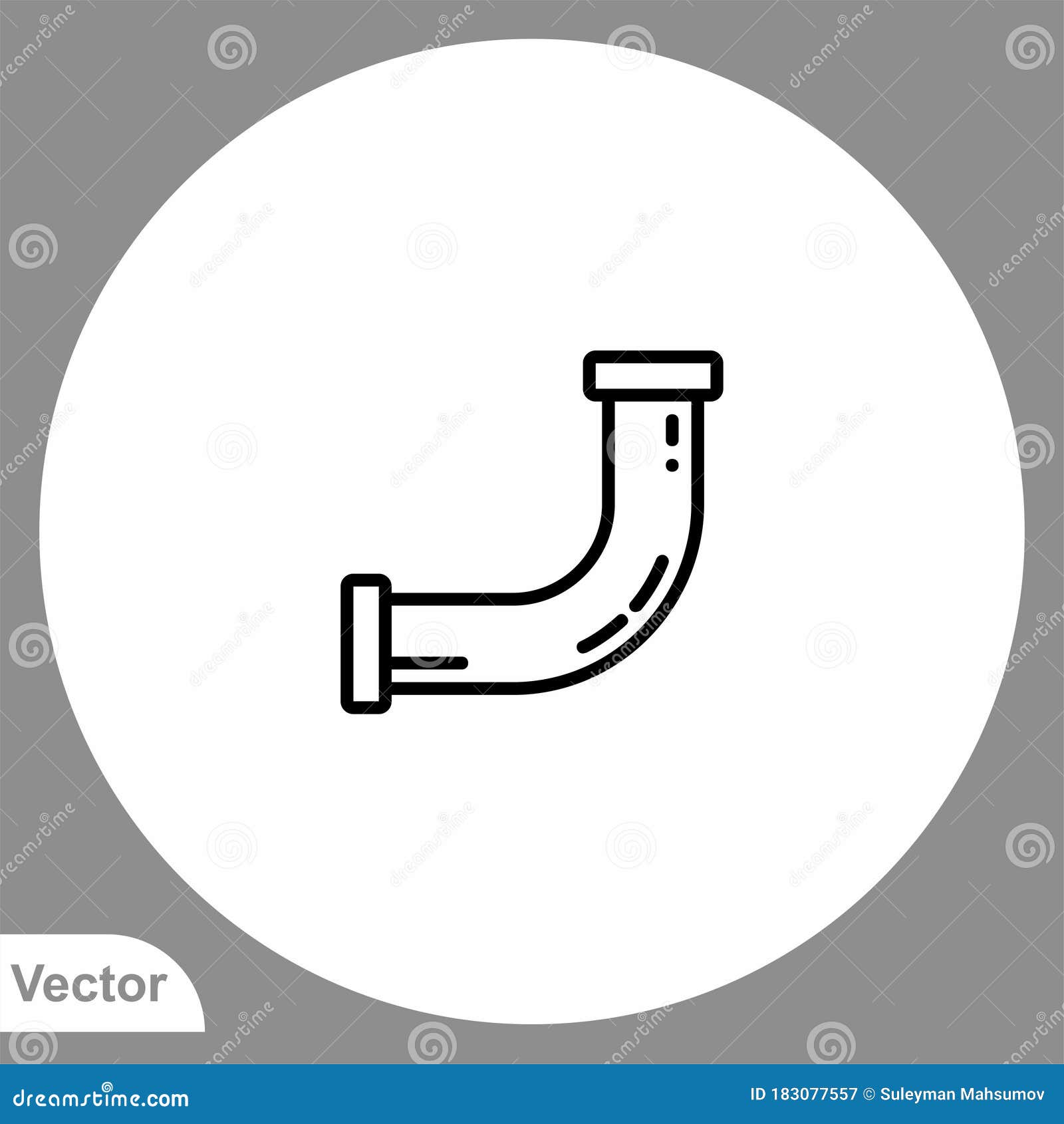 Pipe Vector Icon Sign Symbol Stock Vector - Illustration of metal ...