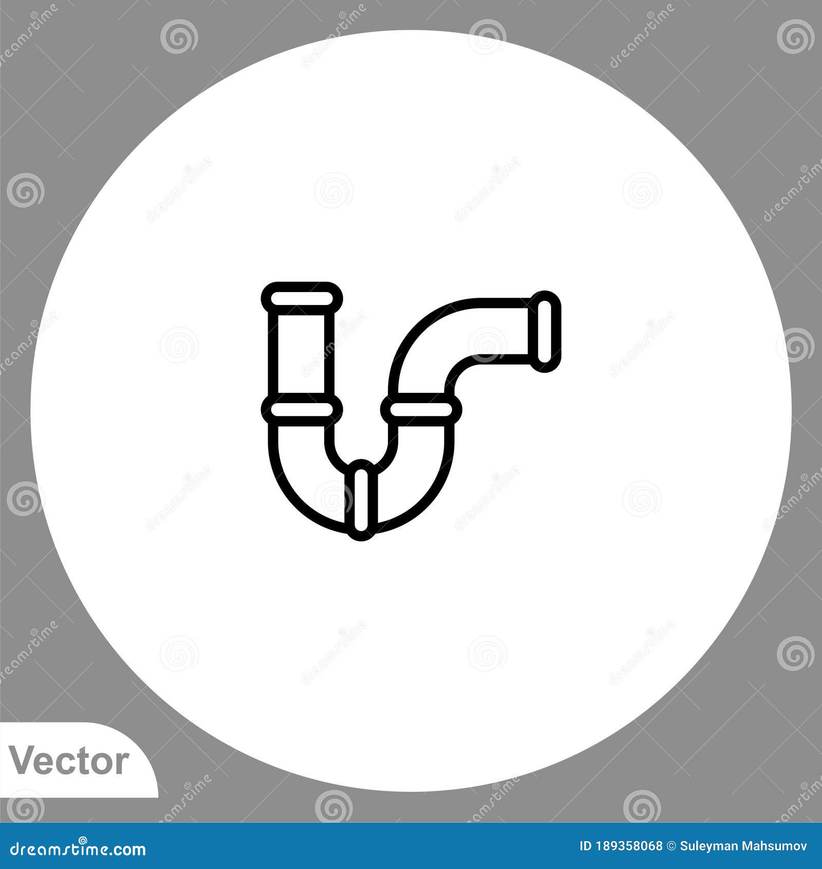Pipe Vector Icon Sign Symbol Stock Vector - Illustration of outline ...