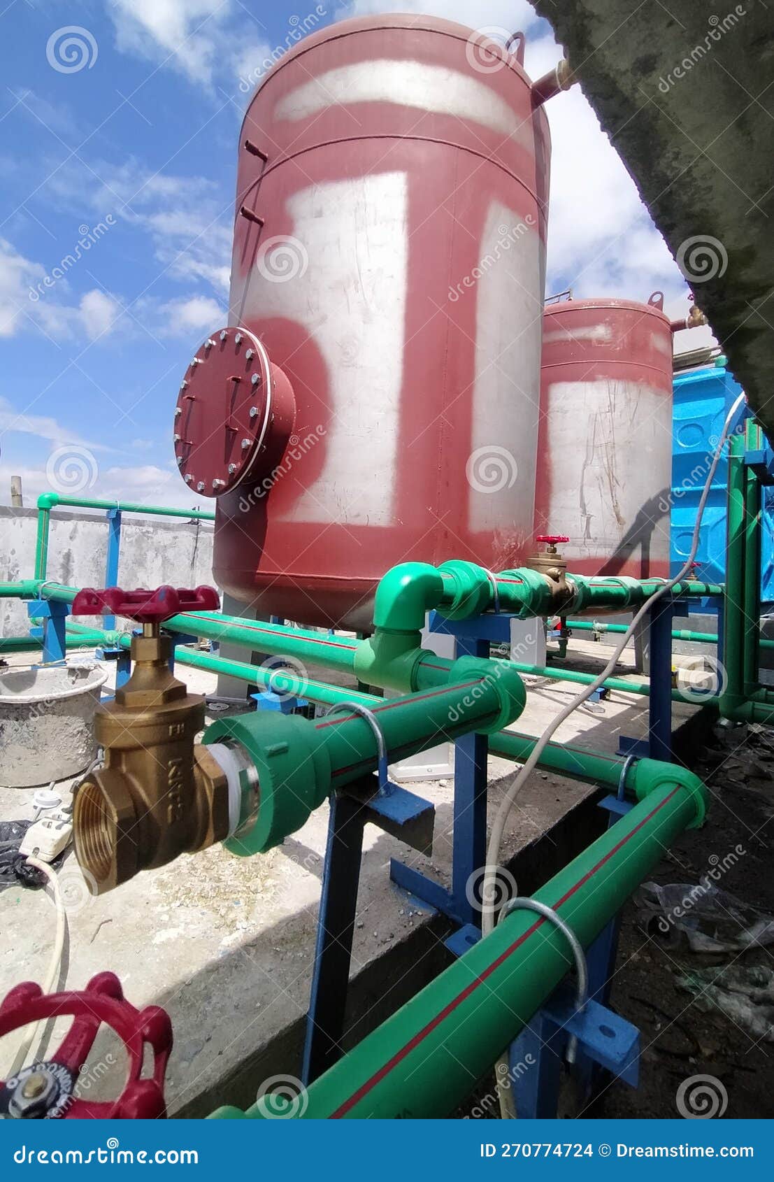 Pipe Installation Work for Hot Water Stock Photo - Image of water, pipe ...