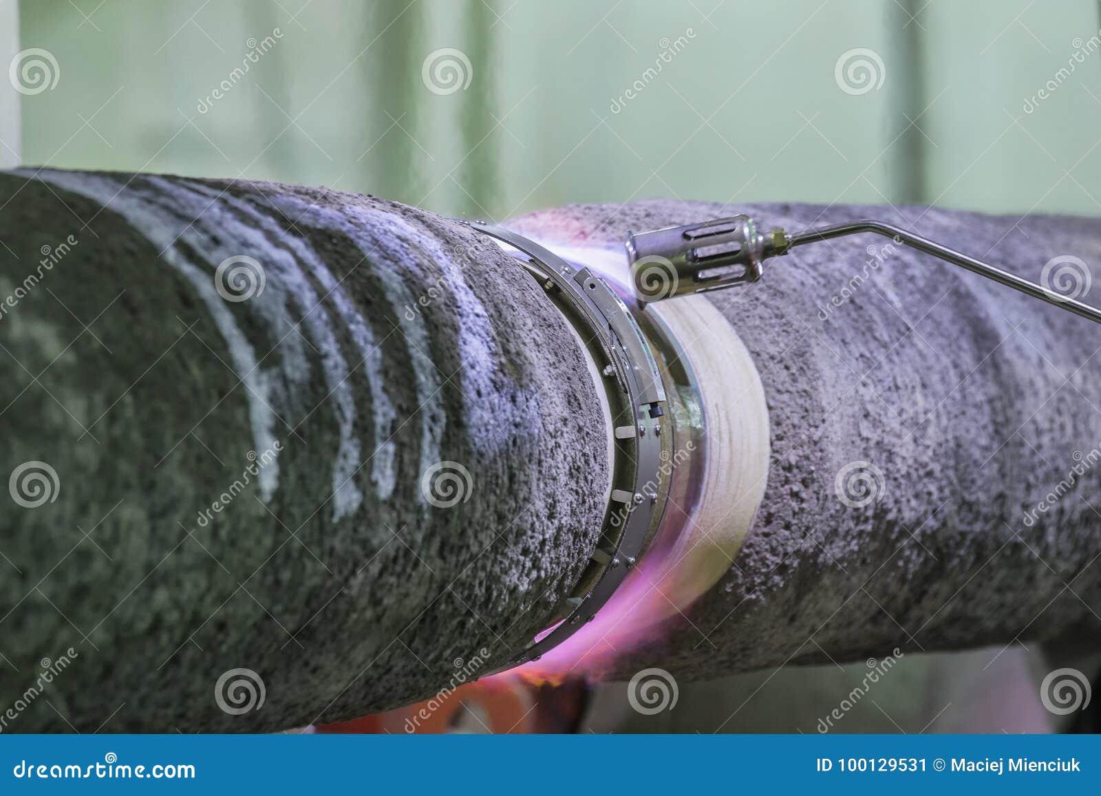 Pipe joint coating vessel stock image. Image of barge - 100129531