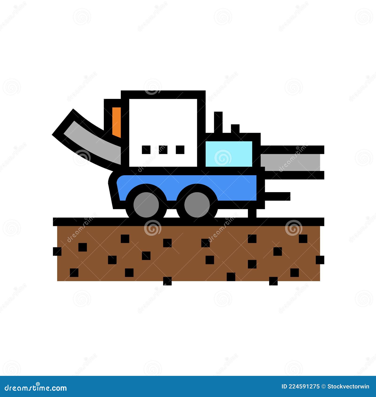 Pipe Layer Machine Color Icon Vector Illustration Stock Vector ...