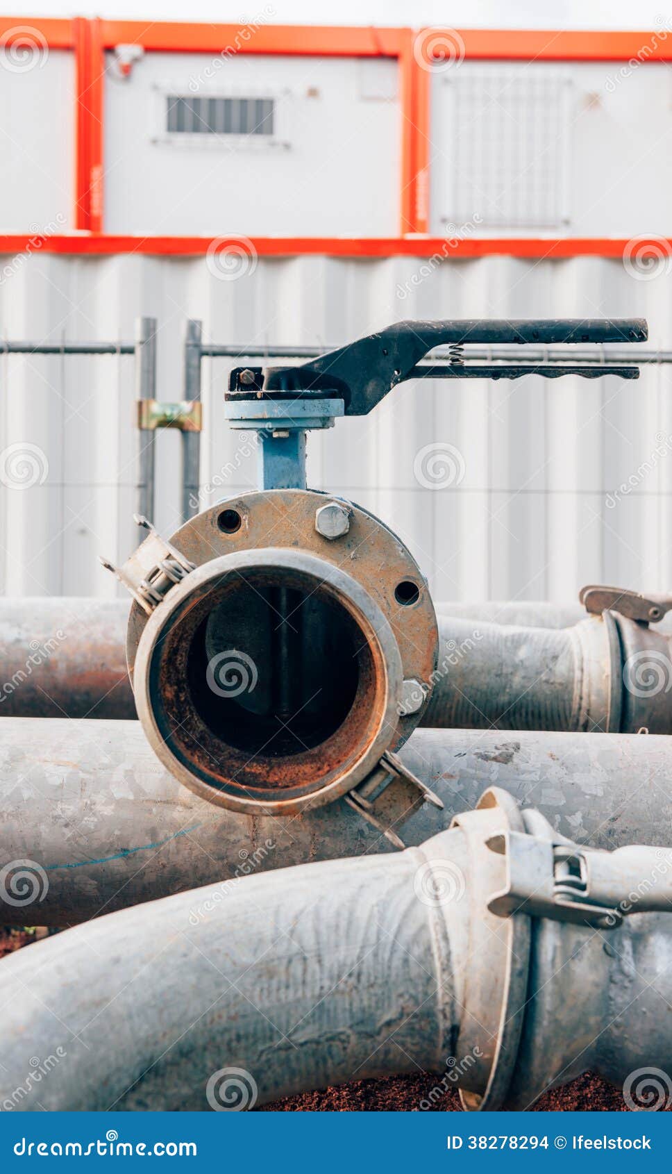 Pipe line connection stock photo. Image of construction - 38278294