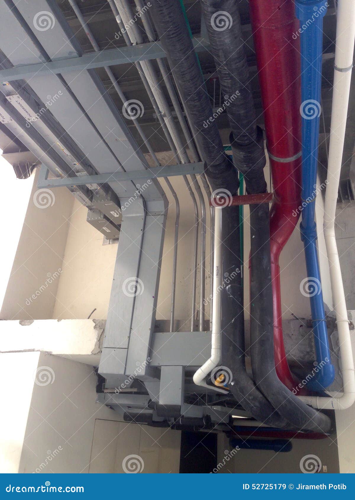 Pipe Line in Construction Building Stock Image - Image of structure ...